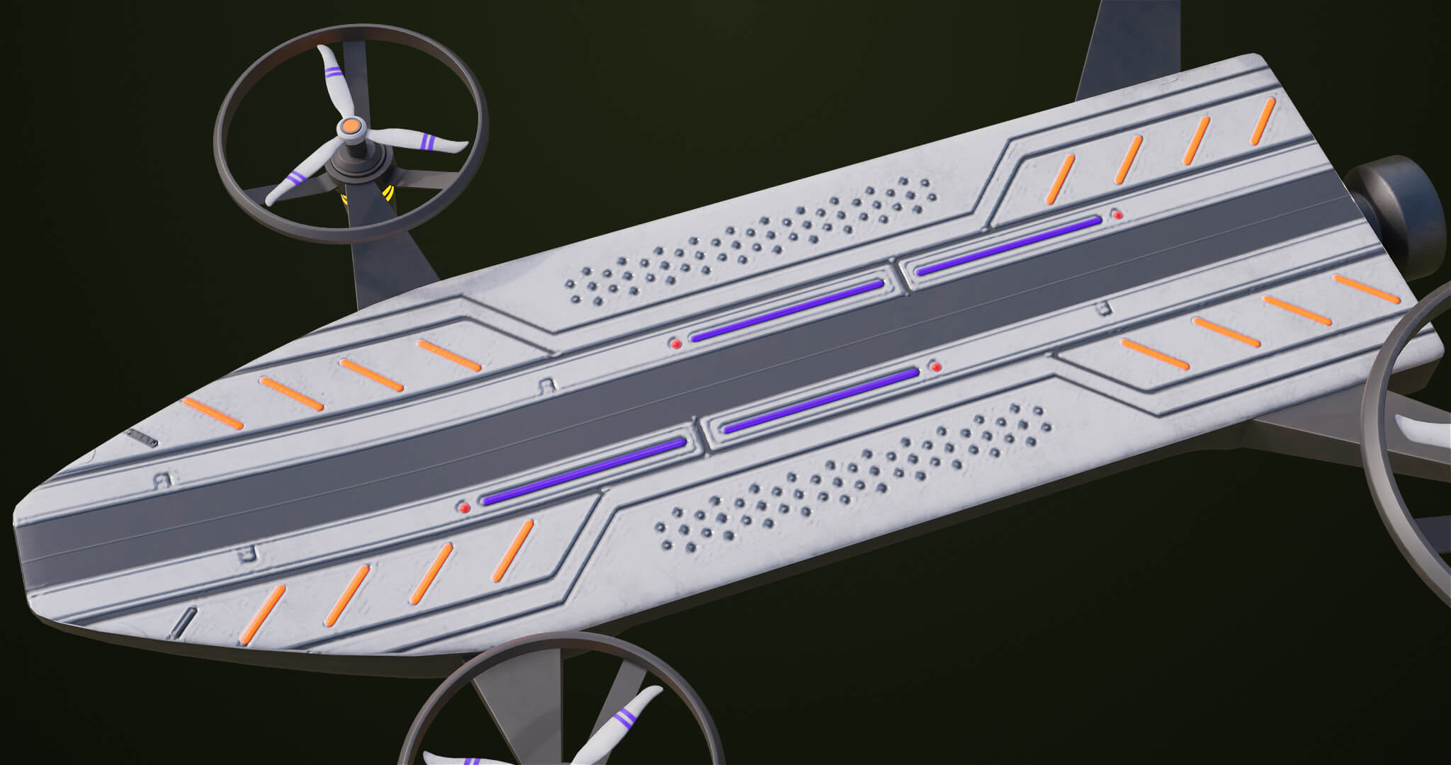 Sci-Fi Hoverboard 10 All PBR Unity UE Textures Included 3D Model by Eight Vertex