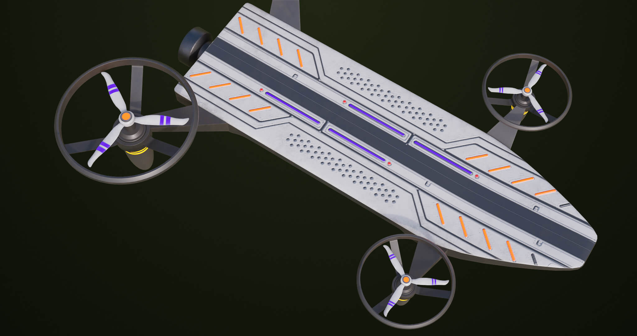 Sci-Fi Hoverboard 10 All PBR Unity UE Textures Included 3D Model by Eight Vertex