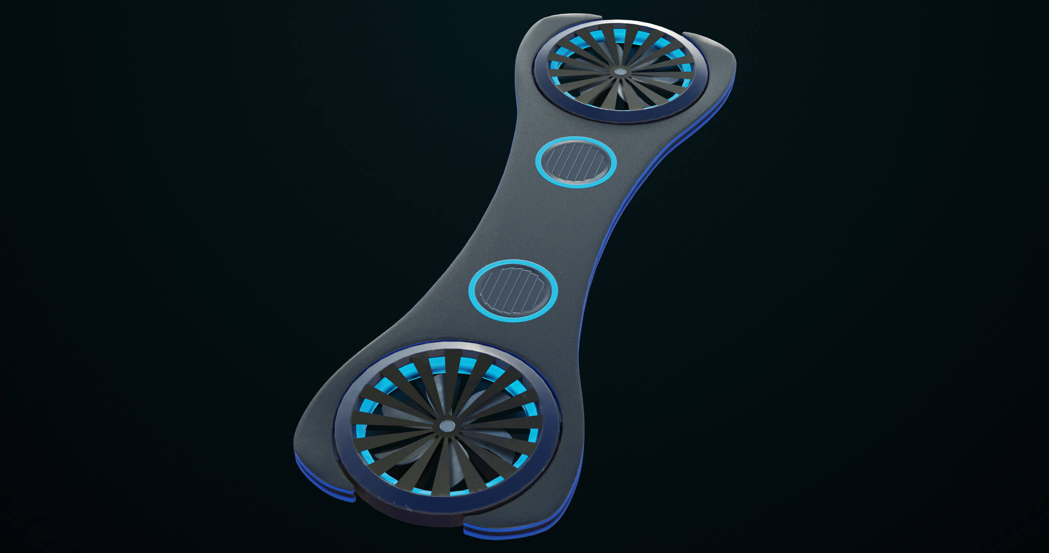 Sci-Fi Hoverboard 3 All PBR Unity UE Textures Included 3D Model by Eight Vertex