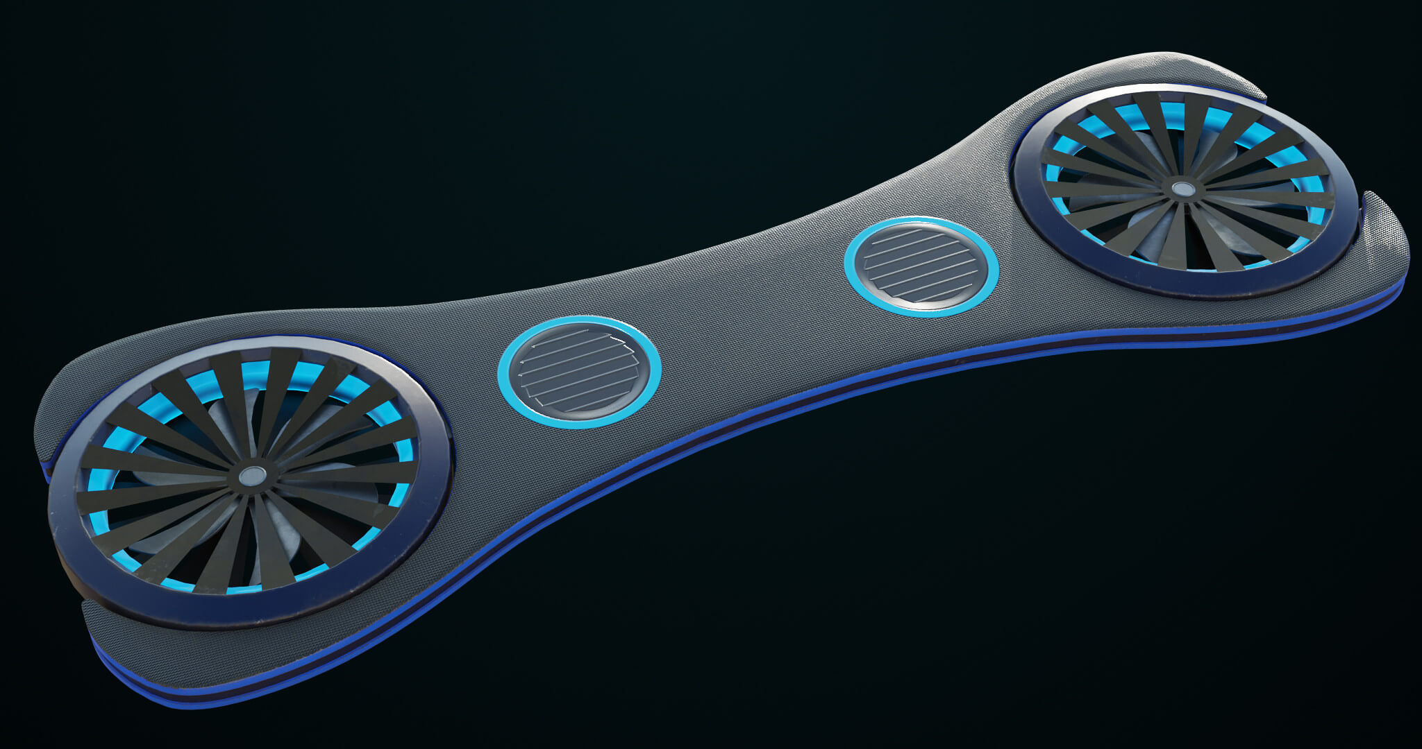 Sci-Fi Hoverboard 3 All PBR Unity UE Textures Included 3D Model by Eight Vertex