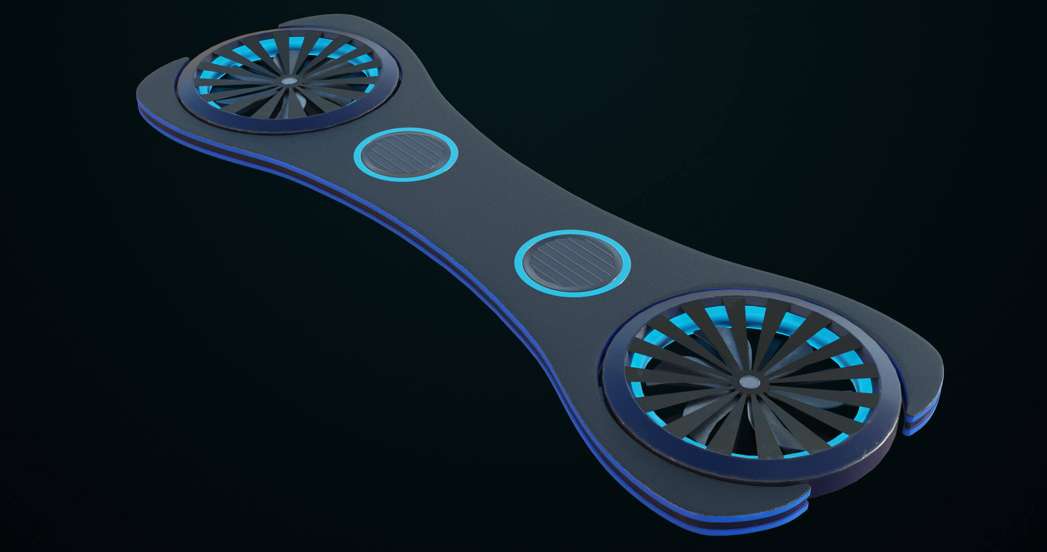 Sci-Fi Hoverboard 3 All PBR Unity UE Textures Included 3D Model by ...