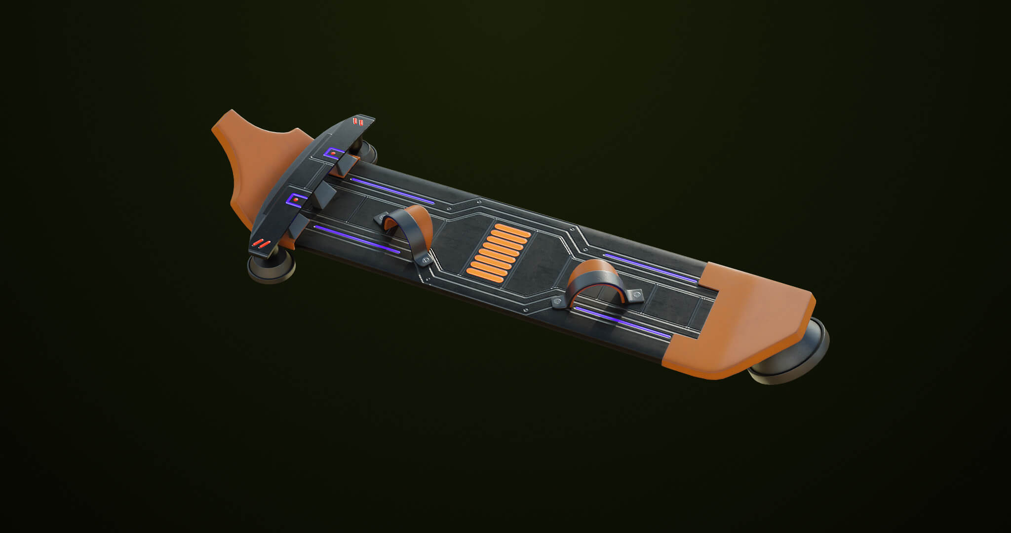 Sci-Fi Hoverboard 8 All PBR Unity UE Textures Included 3D Model by Eight Vertex