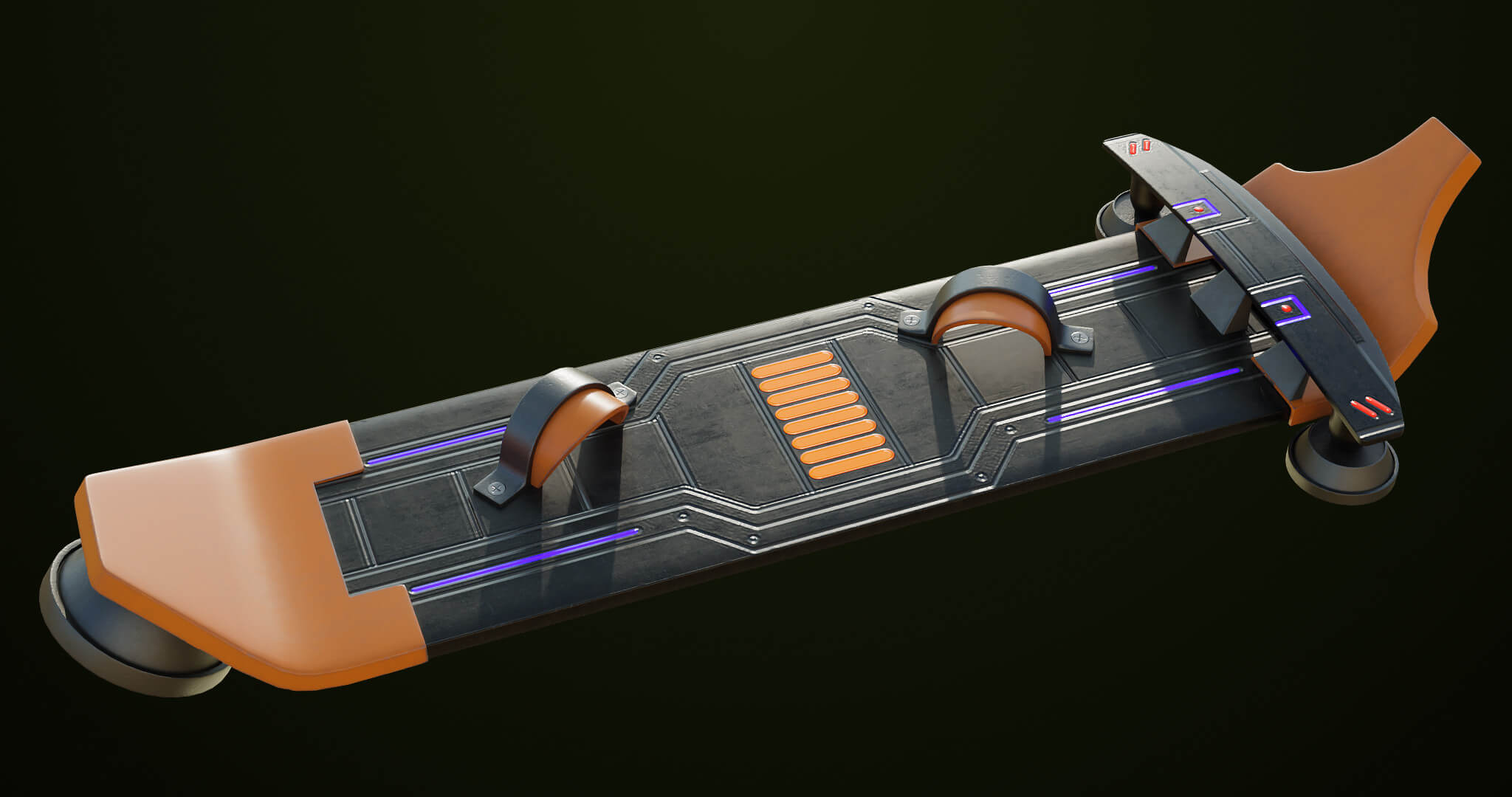 Sci-Fi Hoverboard 8 All PBR Unity UE Textures Included 3D Model by Eight Vertex