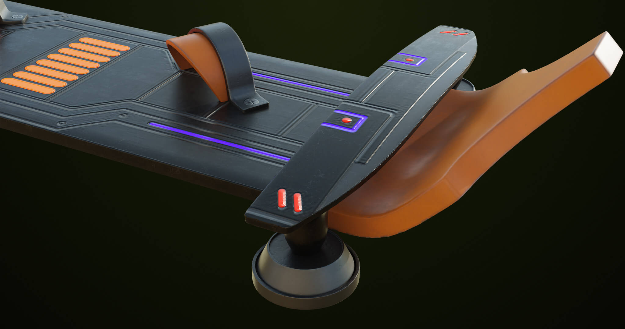 Sci-Fi Hoverboard 8 All PBR Unity UE Textures Included 3D Model by Eight Vertex