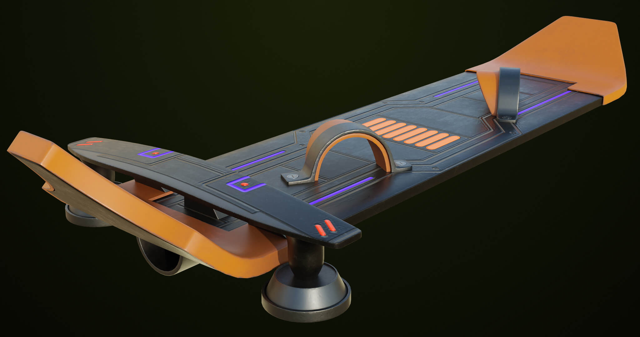 Sci-Fi Hoverboard 8 All PBR Unity UE Textures Included 3D Model by Eight Vertex