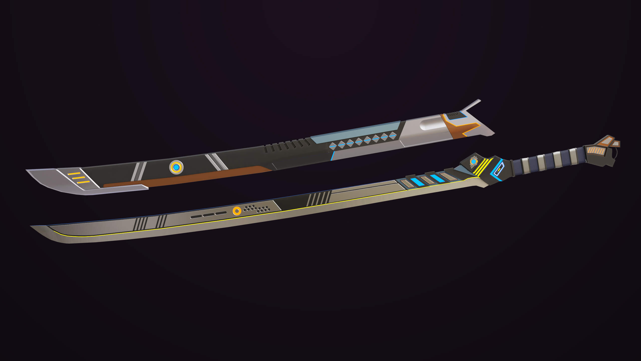 Sci-Fi Sword 01 All PBR Unity UE Textures Included 3D Model by Eight Vertex