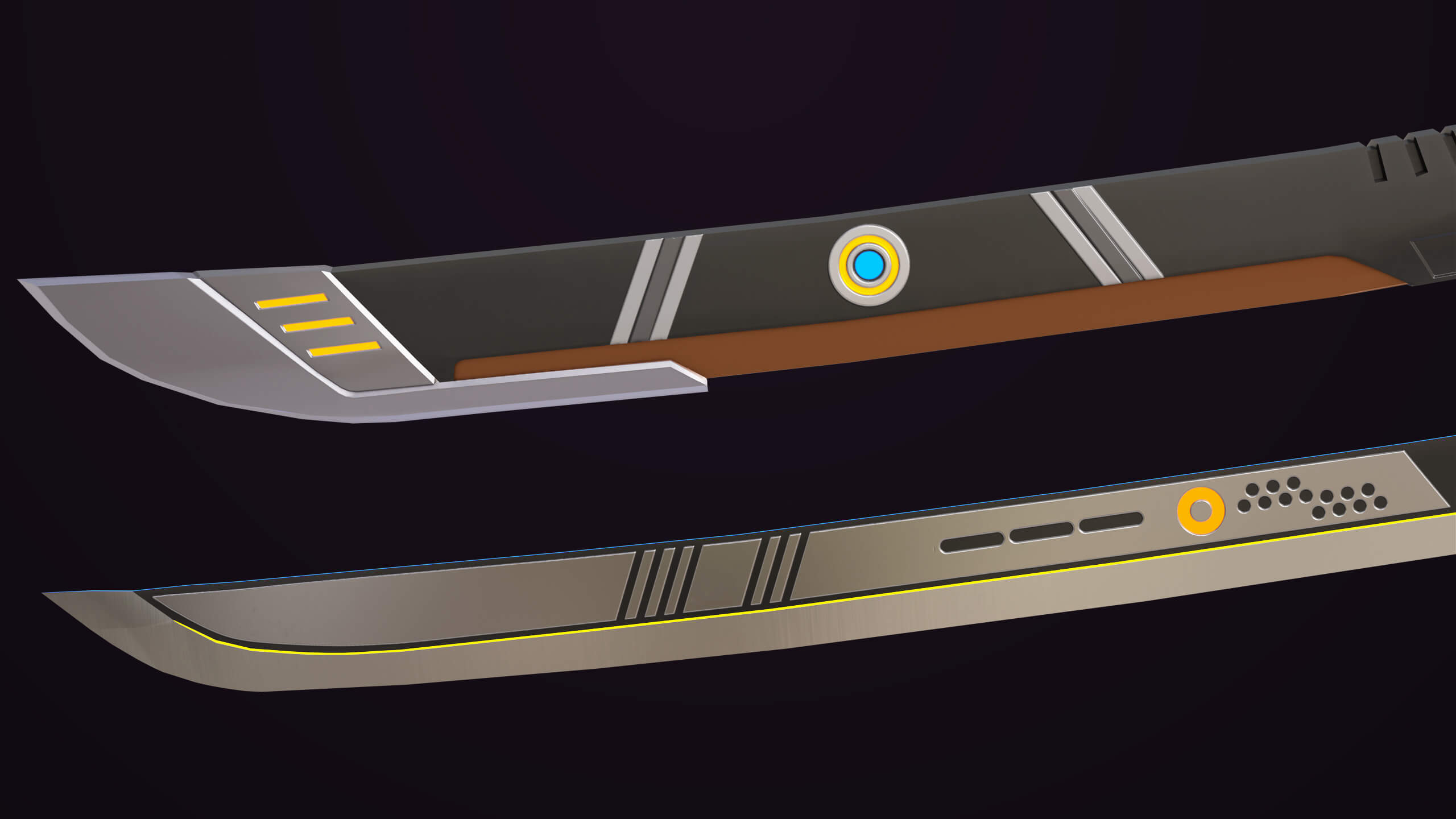 Sci-Fi Sword 01 All PBR Unity UE Textures Included 3D Model by Eight Vertex