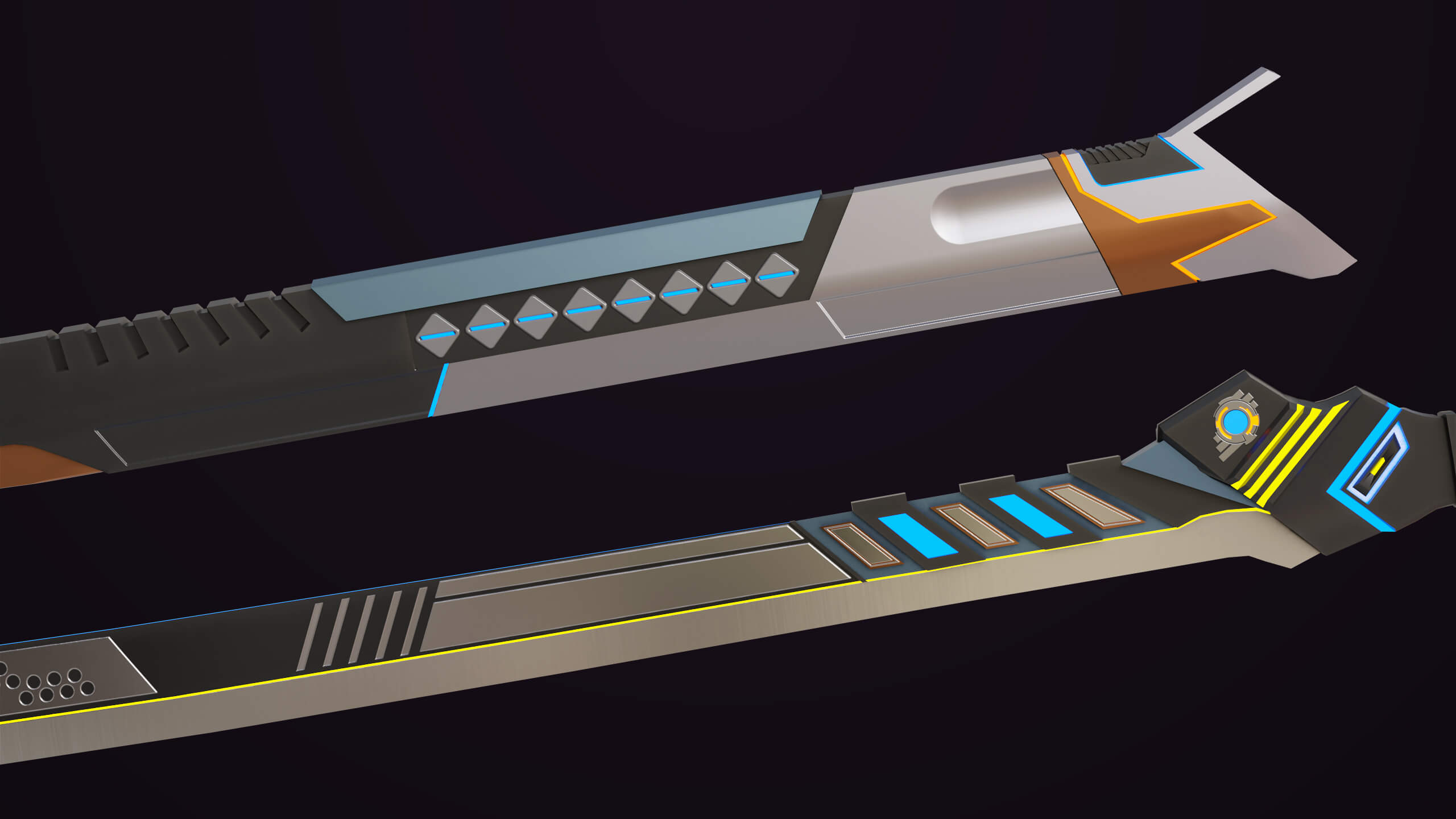 Sci-Fi Sword 01 All PBR Unity UE Textures Included 3D Model by Eight Vertex