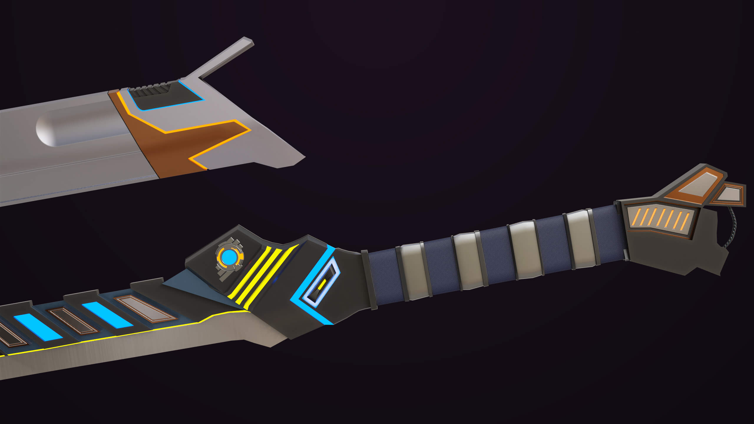 Sci-Fi Sword 01 All PBR Unity UE Textures Included 3D Model by Eight Vertex