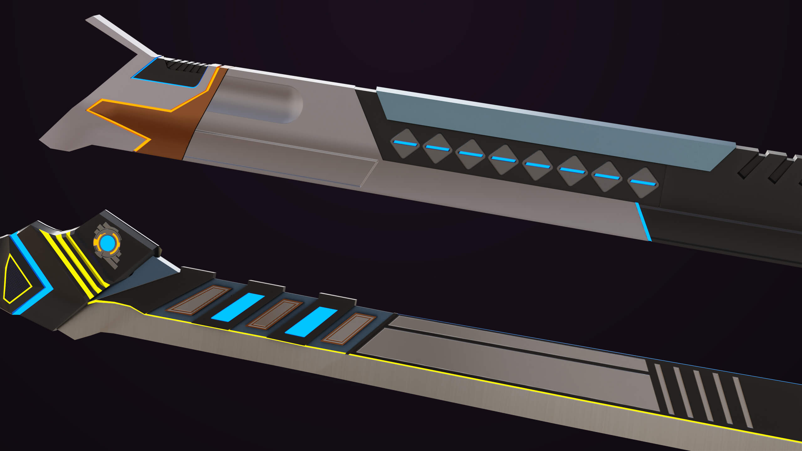 Sci-Fi Sword 01 All PBR Unity UE Textures Included 3D Model by Eight Vertex