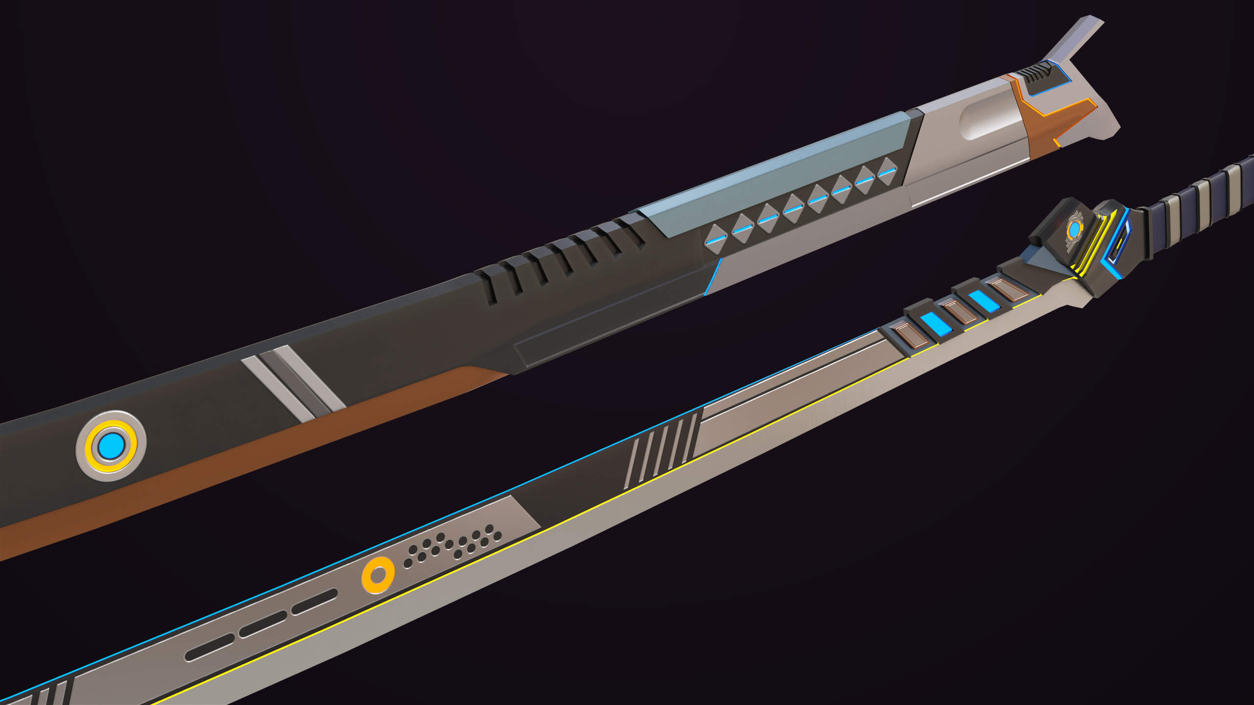 Sci-Fi Sword 01 All PBR Unity UE Textures Included 3D Model by Eight Vertex