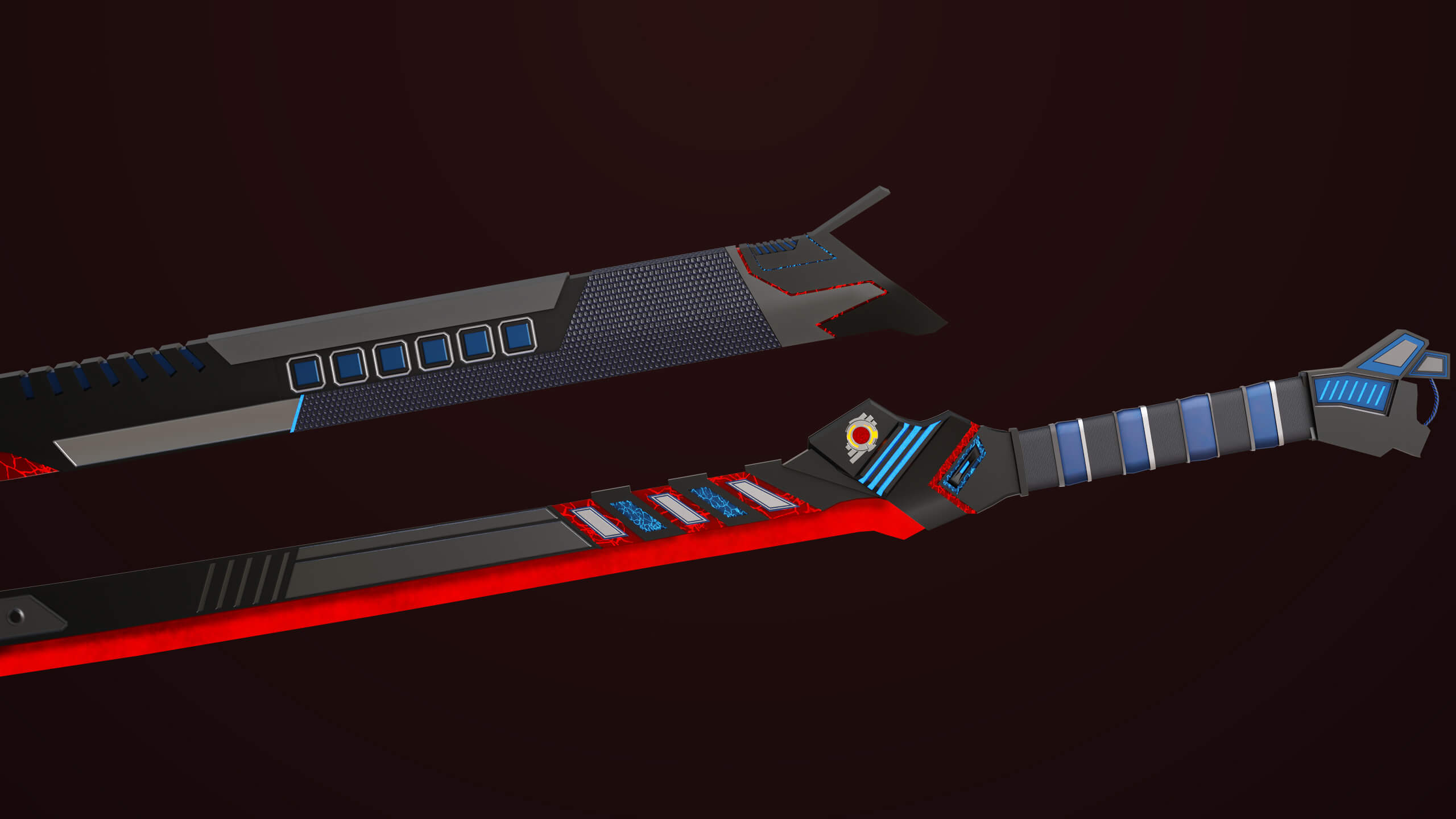 Sci-Fi Sword 02 All PBR Unity UE Textures Included 3D Model by Eight Vertex