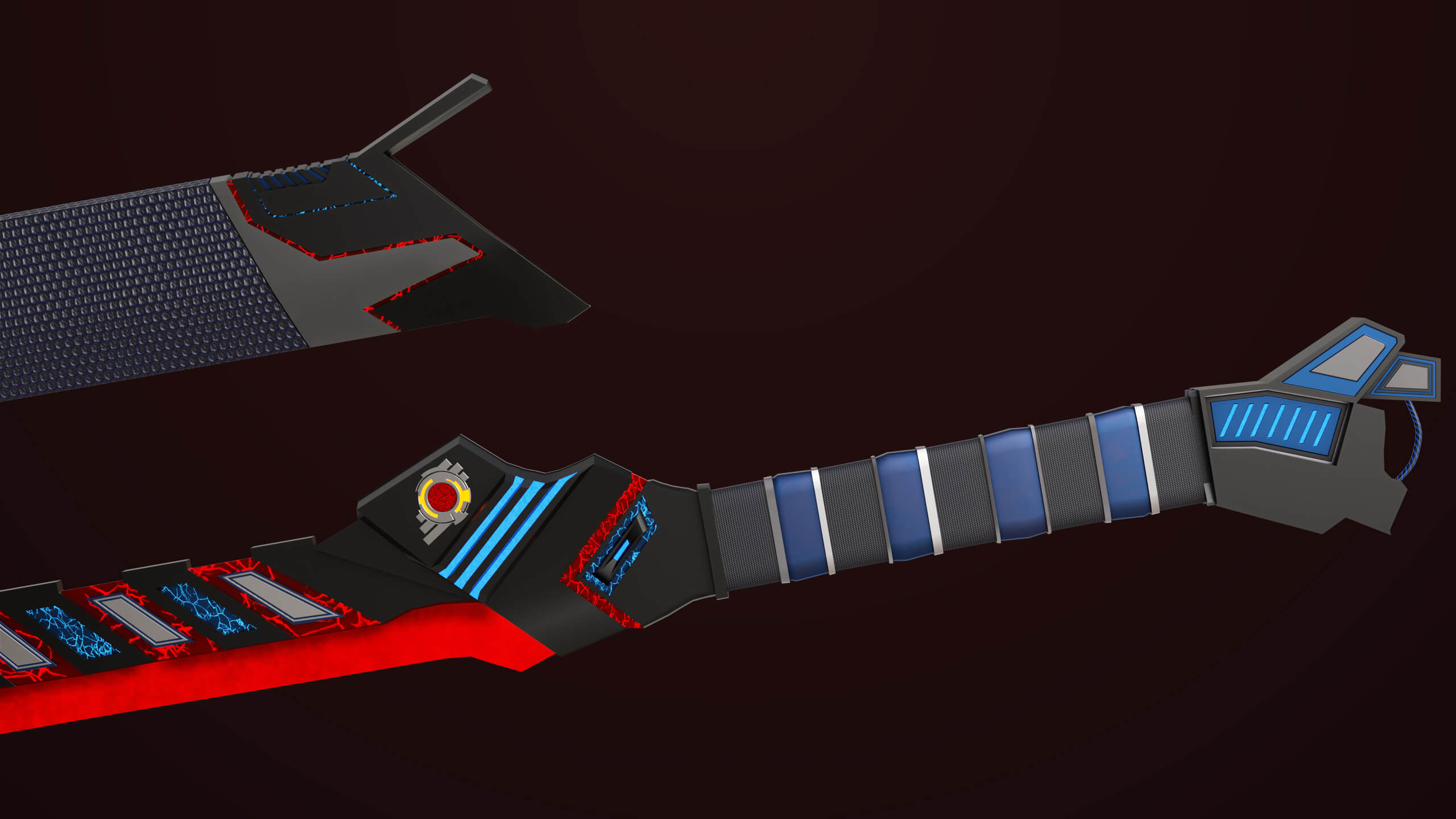 Sci-Fi Sword 02 All PBR Unity UE Textures Included 3D Model by Eight Vertex