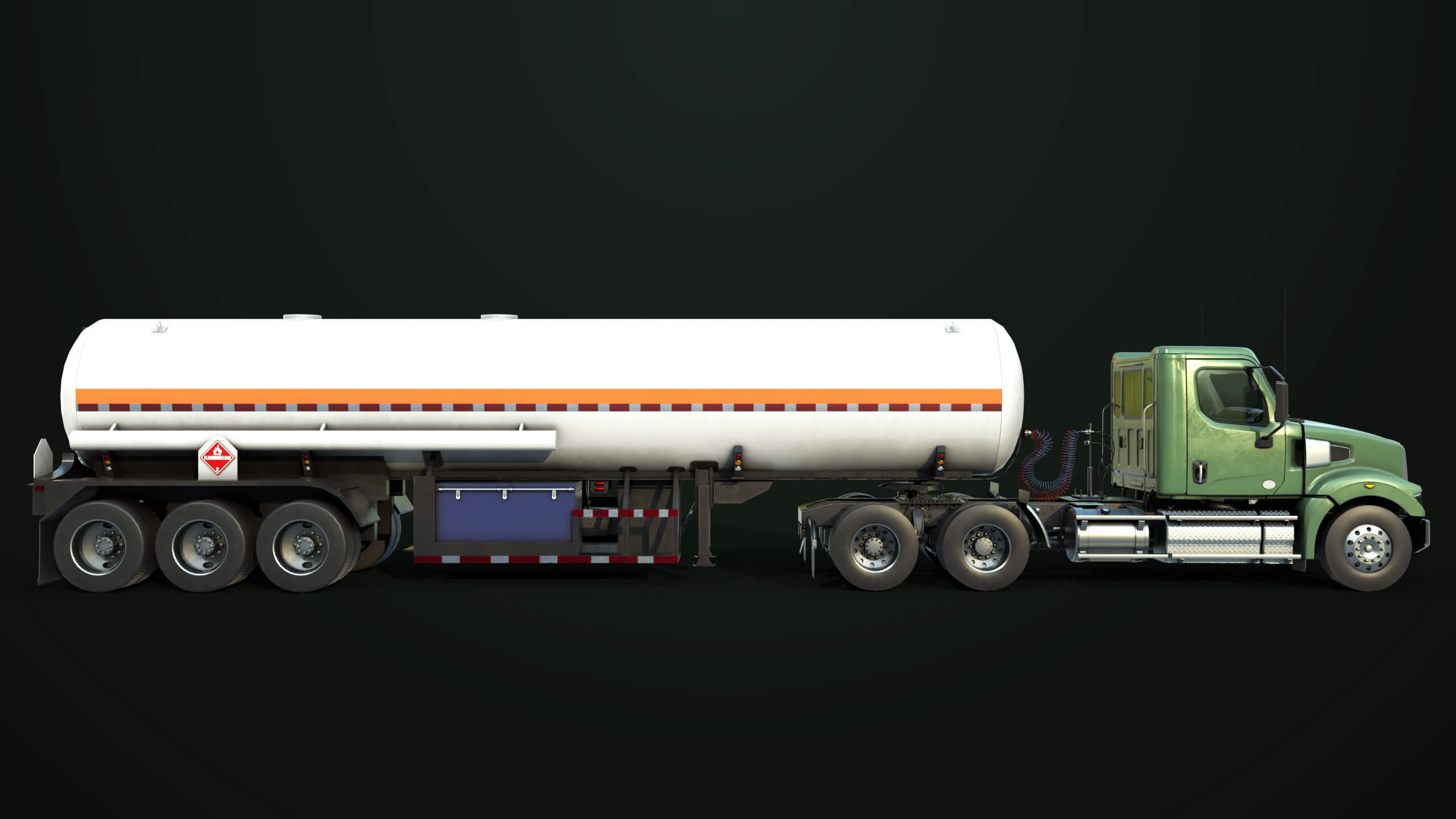 Semi Trailer Gas Tank Truck All PBR Unity UE Textures - 3D Model by ...