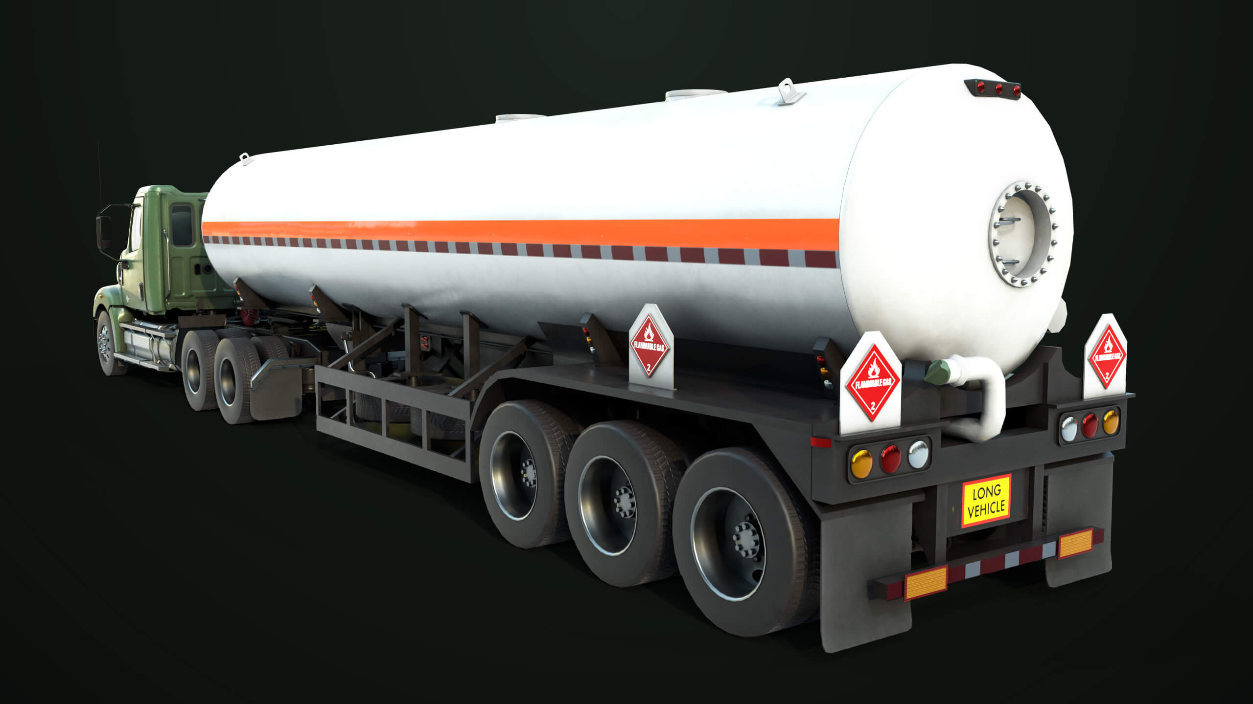 Semi Trailer Gas Tank Truck All PBR Unity UE Textures - 3D Model by ...