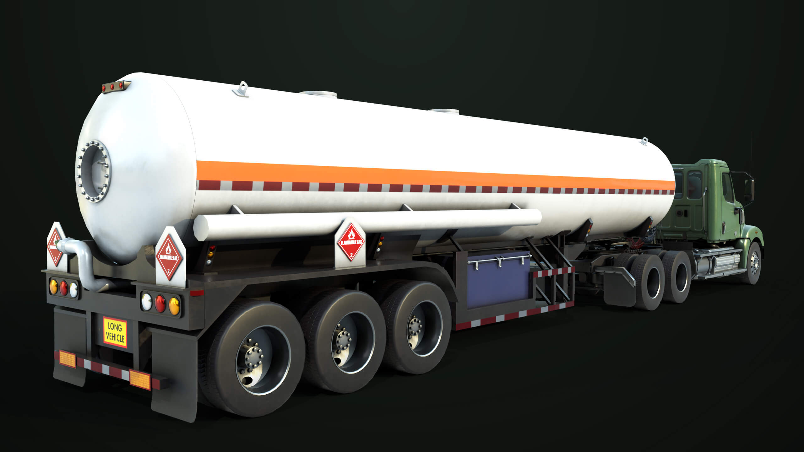Semi Trailer Gas Tank Truck All PBR Unity UE Textures - 3D Model by ...