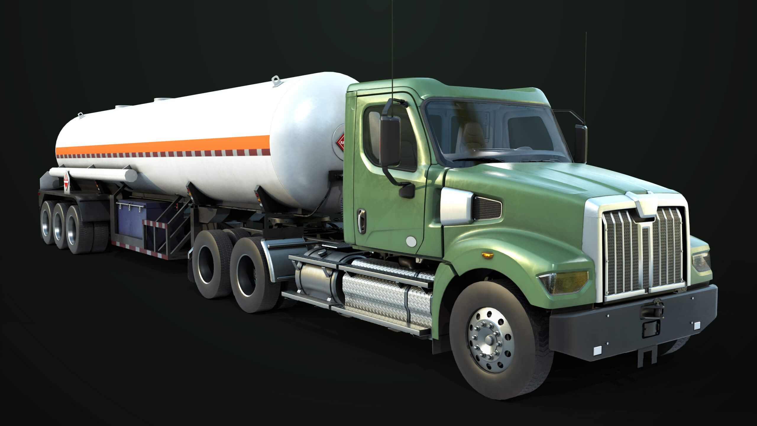 Semi Trailer Gas Tank Truck All PBR Unity UE Textures - 3D Model by ...