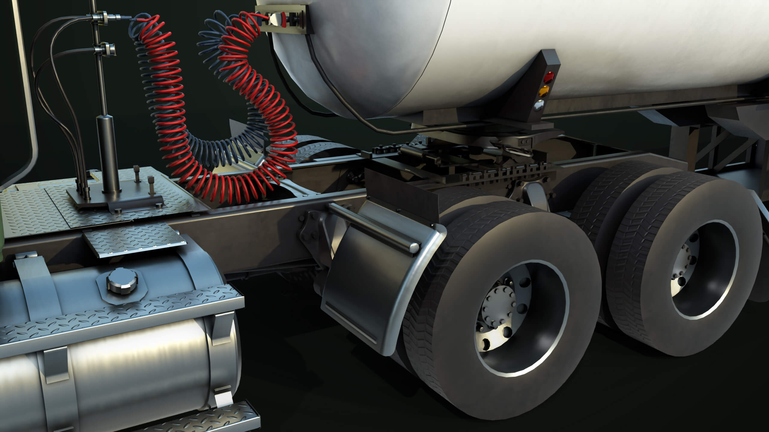 Semi Trailer Gas Tank Truck All PBR Unity UE Textures - 3D Model by ...