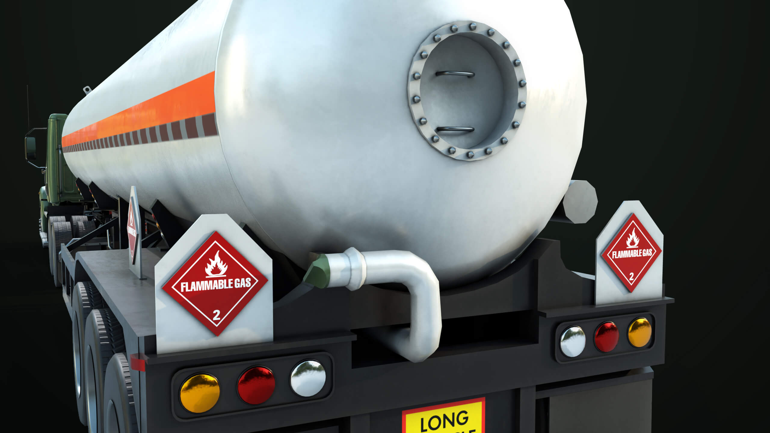 Semi Trailer Gas Tank Truck All PBR Unity UE Textures - 3D Model by ...