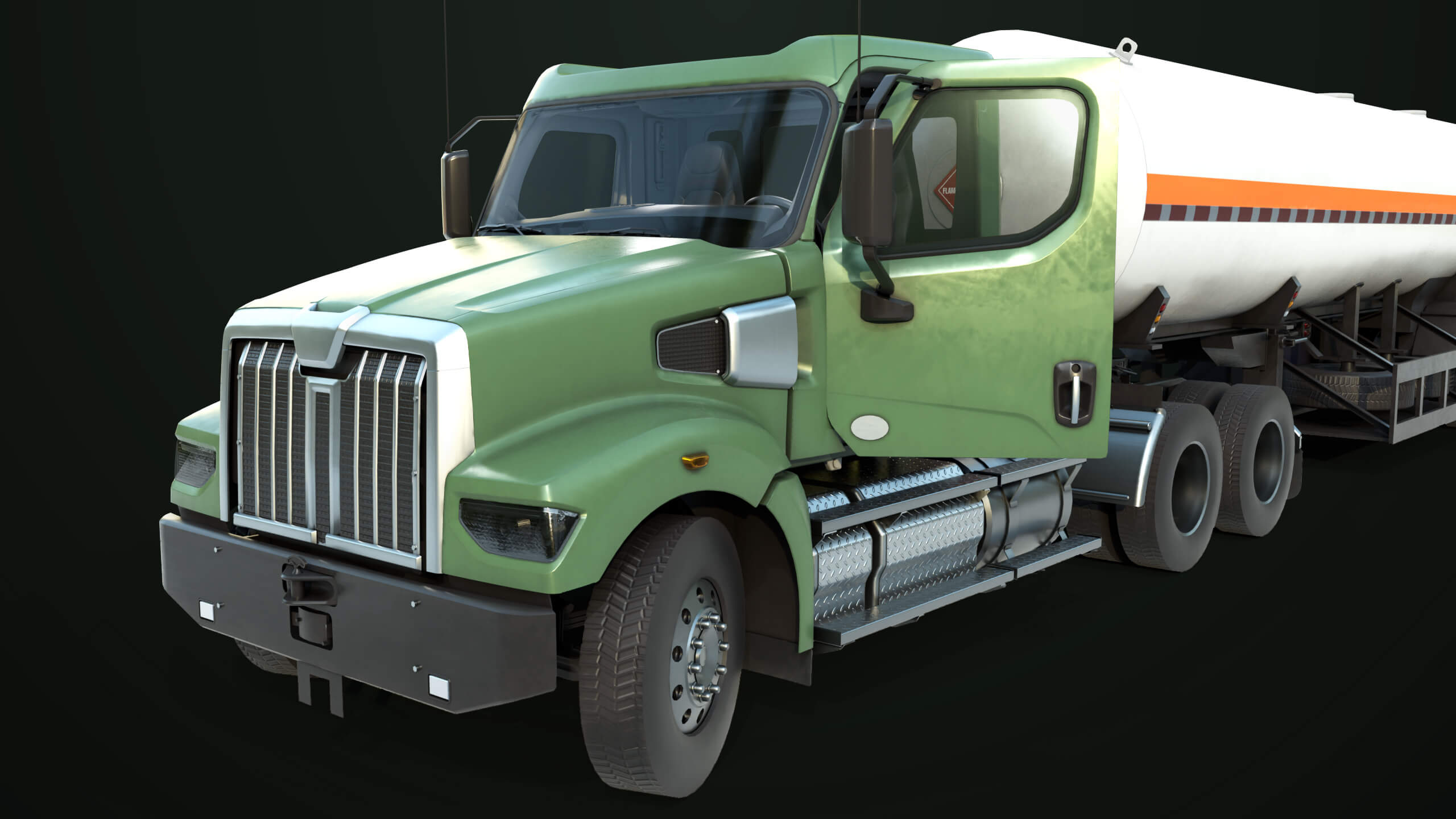 Semi Trailer Gas Tank Truck All PBR Unity UE Textures - 3D Model by ...