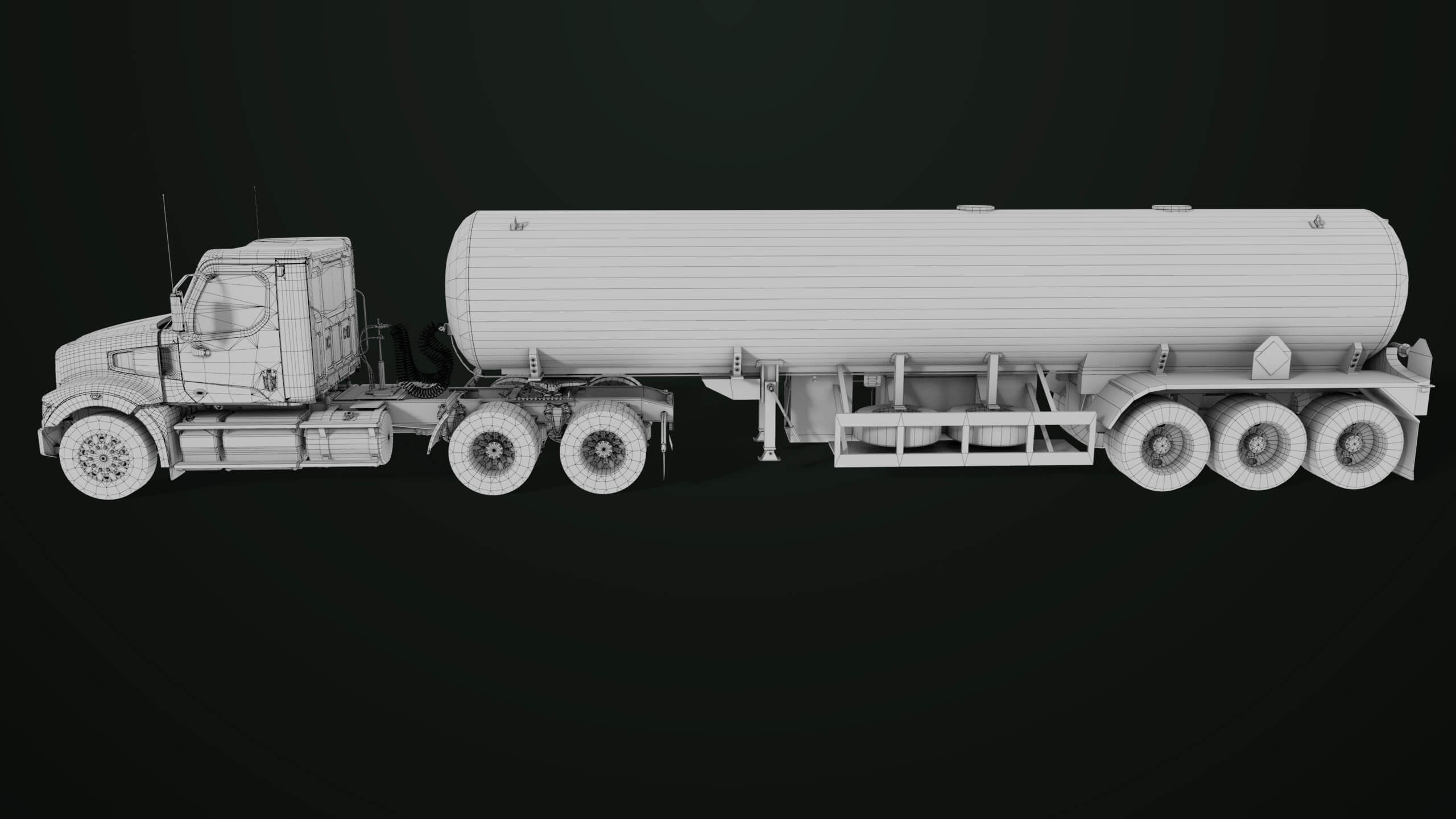 Semi Trailer Gas Tank Truck All PBR Unity UE Textures - 3D Model by ...