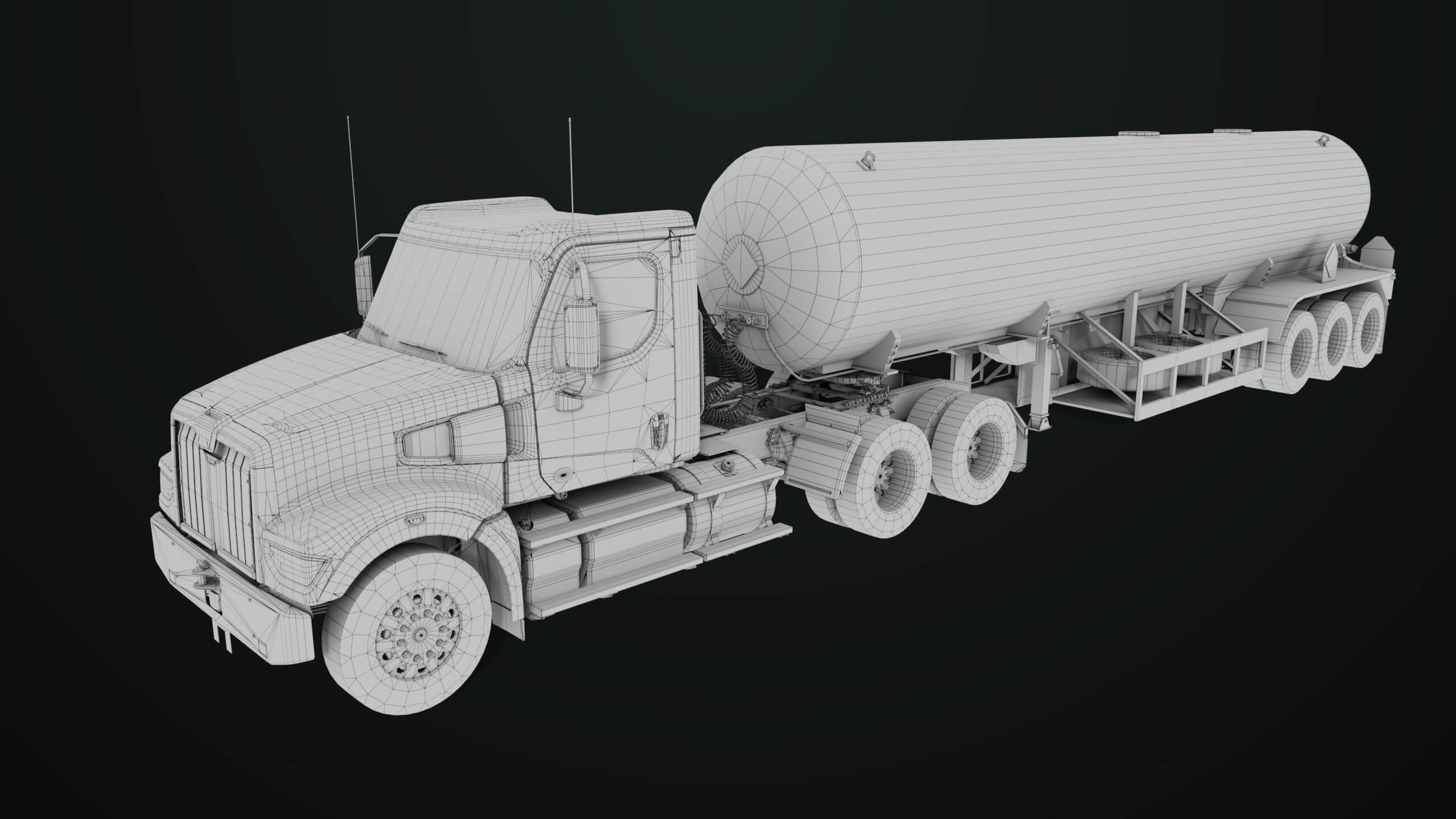 Semi Trailer Gas Tank Truck All PBR Unity UE Textures - 3D Model by ...