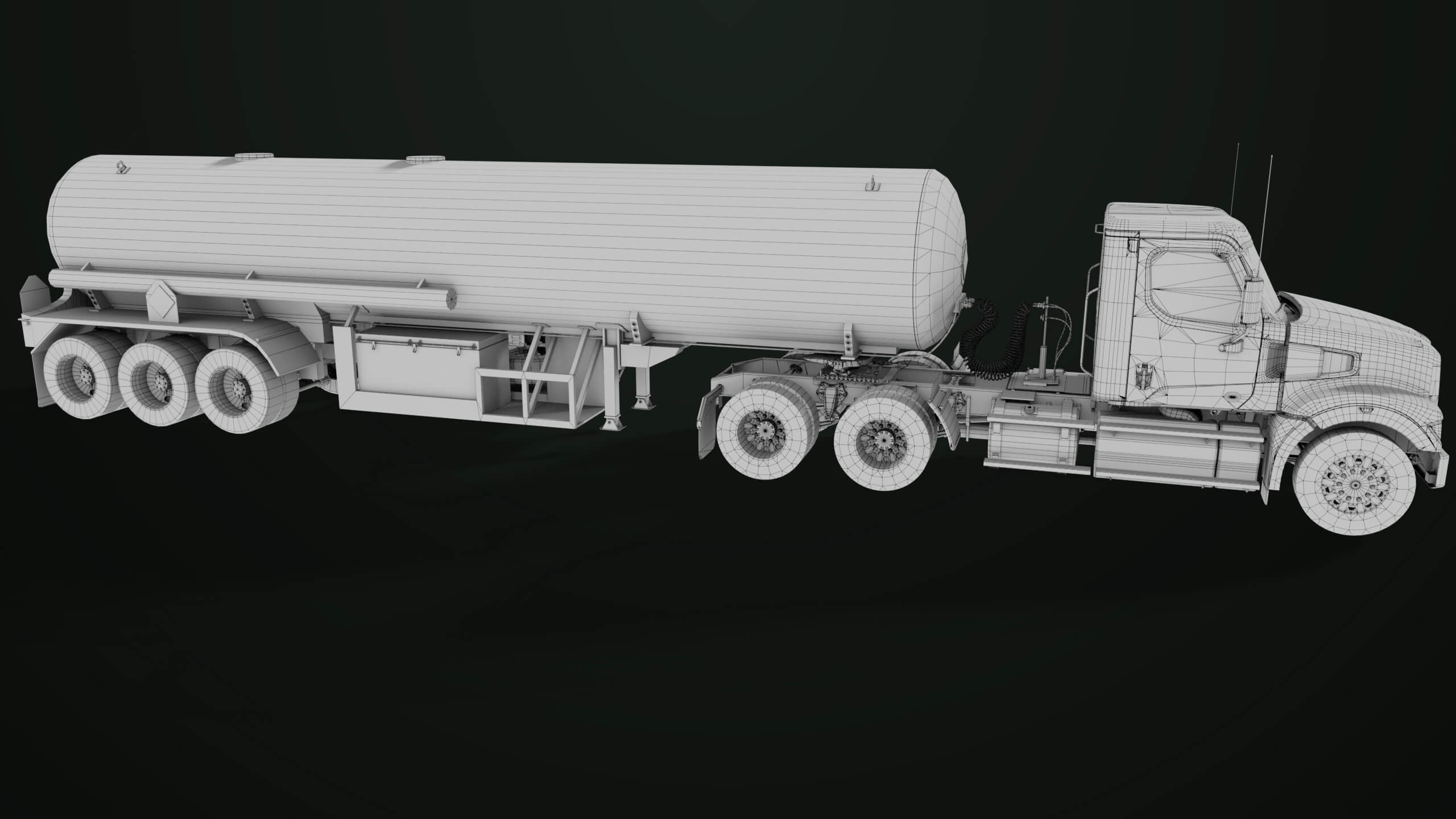 Semi Trailer Gas Tank Truck All PBR Unity UE Textures - 3D Model by ...