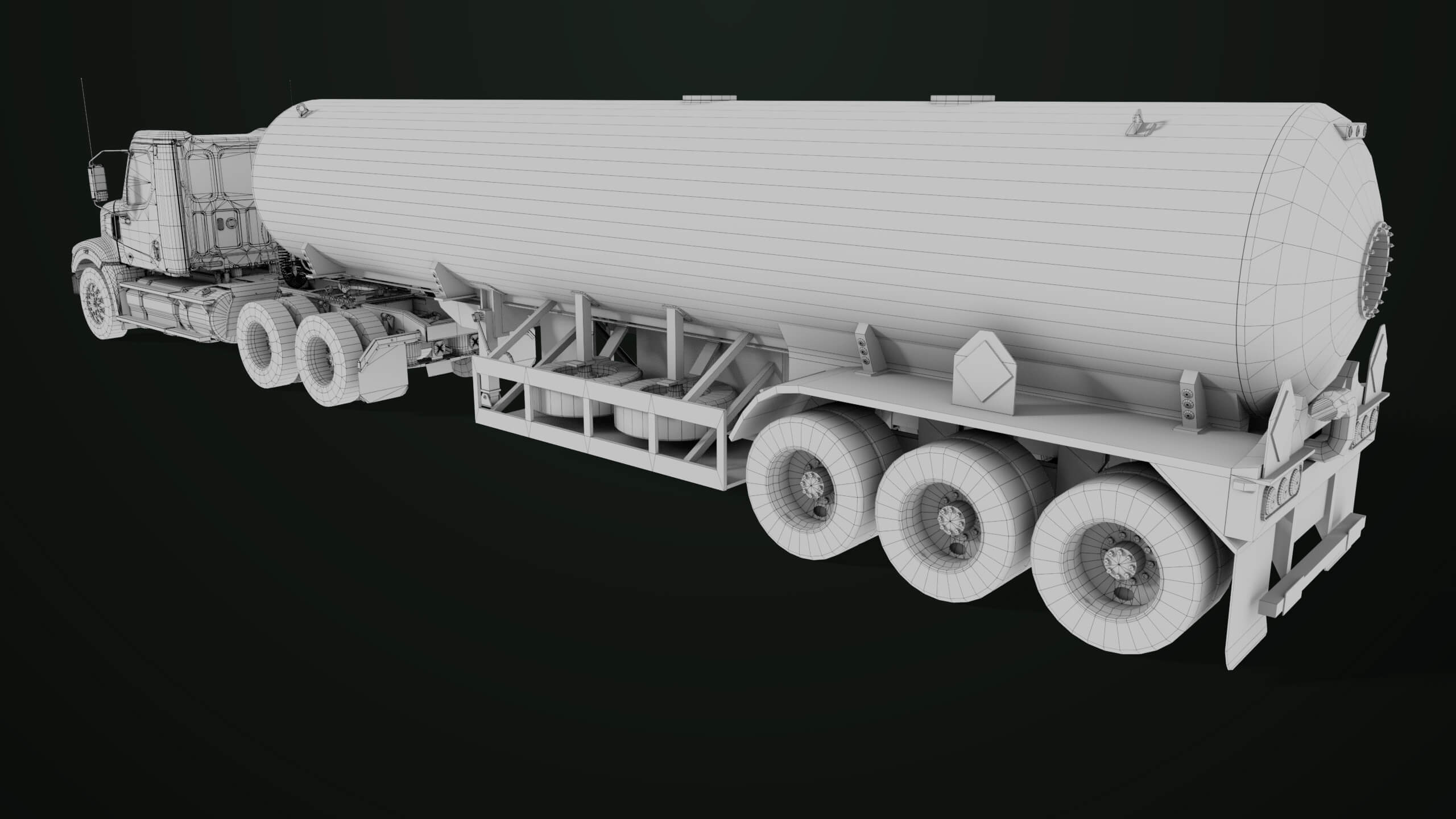 Semi Trailer Gas Tank Truck All PBR Unity UE Textures - 3D Model by ...