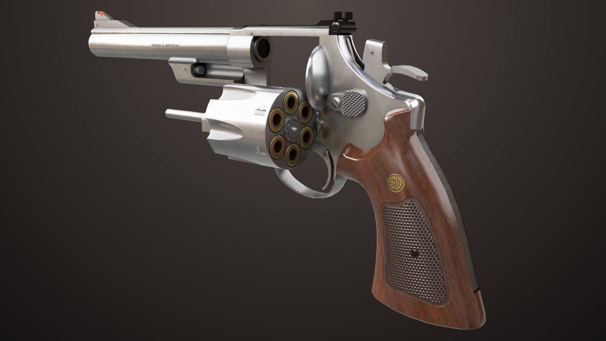 7 Silver Revolvers Collection All PBR Unity UE Textures by Eight Vertex