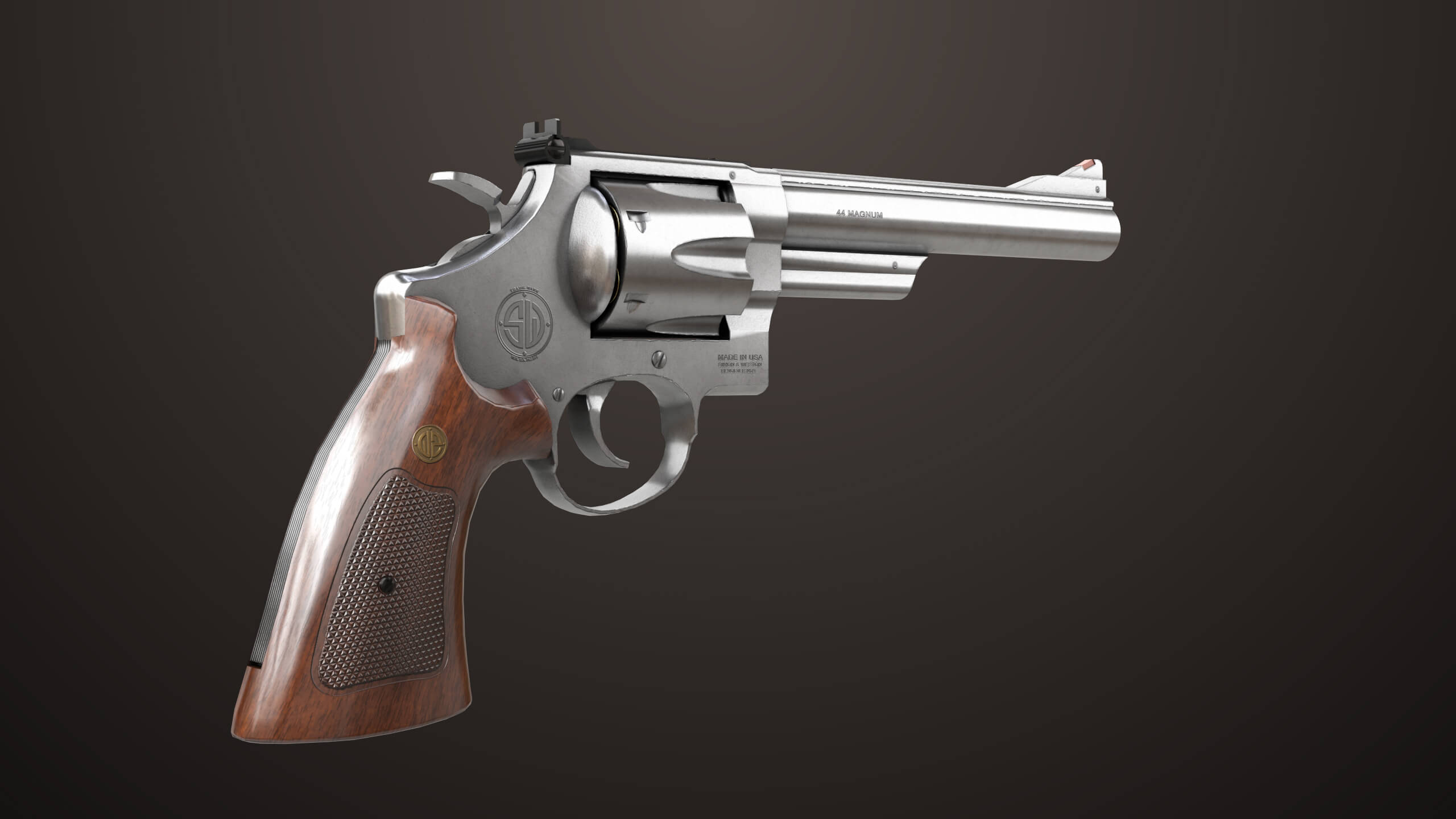Revolver 01 Silver All PBR Unity UE Textures - 3D Model by Eight Vertex