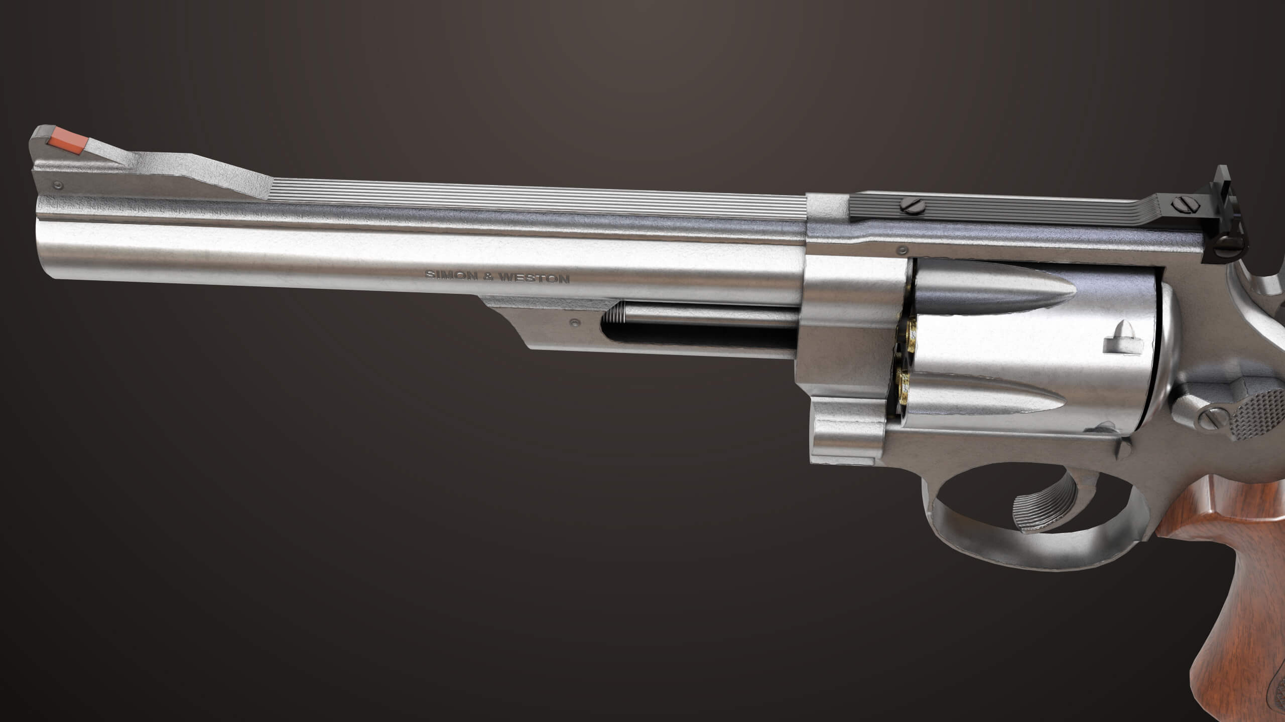 Silver Revolver 01 M29 All PBR Unity UE Textures1 - 3D Model by Eight ...