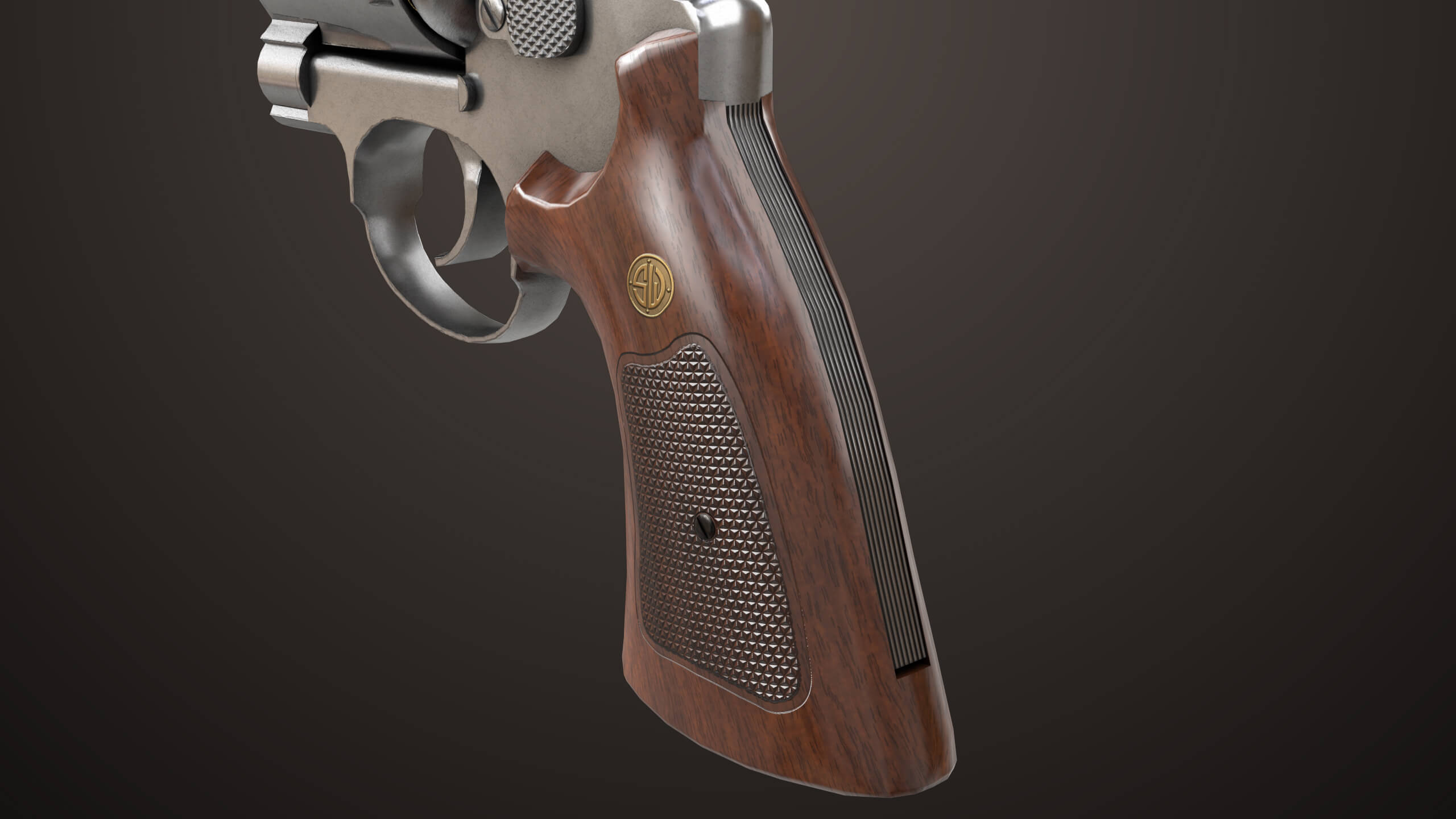 Revolver 01 Silver All PBR Unity UE Textures - 3D Model by Eight Vertex
