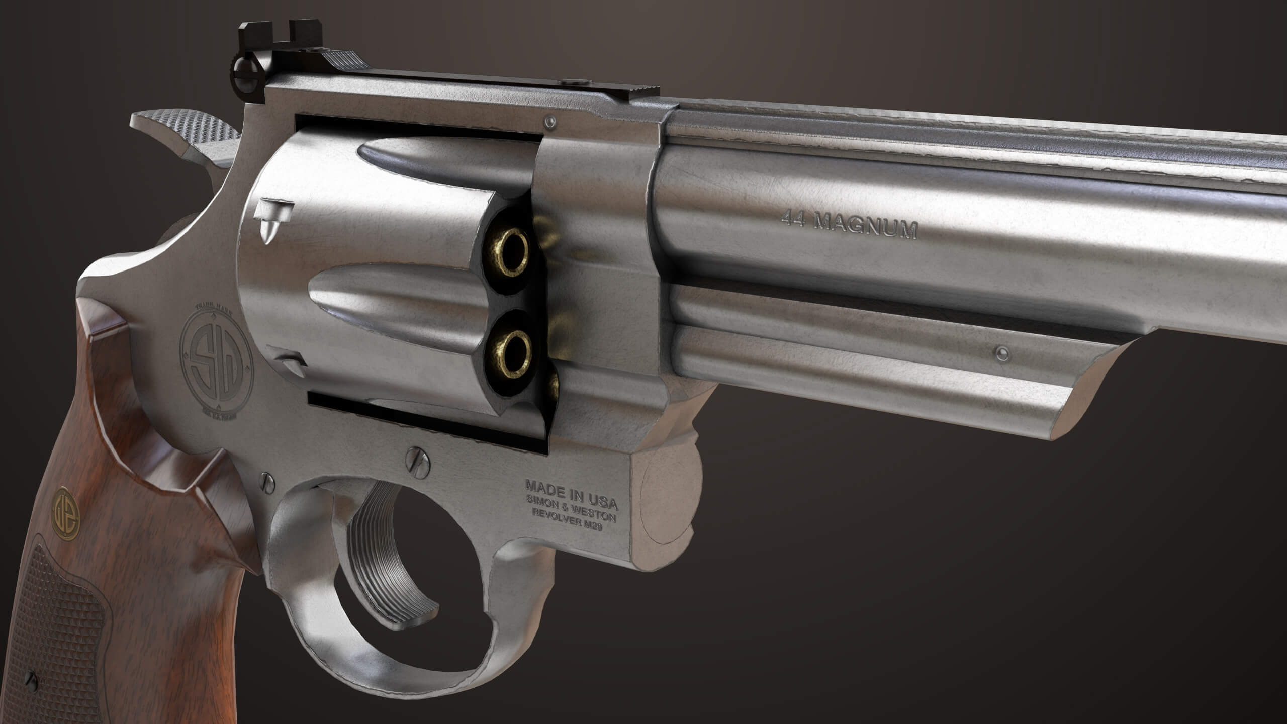 Revolver 01 Silver All PBR Unity UE Textures - 3D Model by Eight Vertex