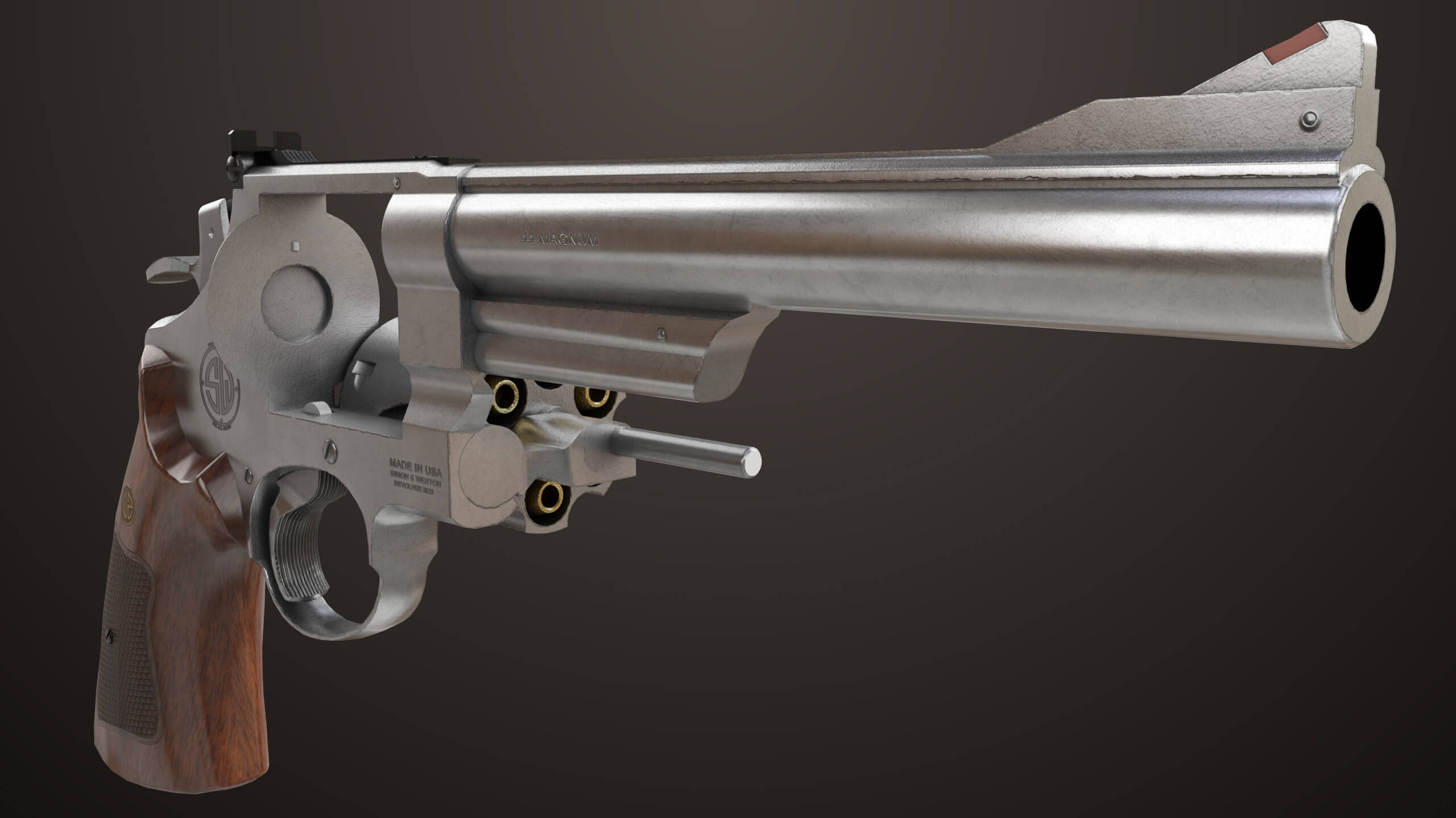 Revolver 01 Silver All PBR Unity UE Textures - 3D Model by Eight Vertex