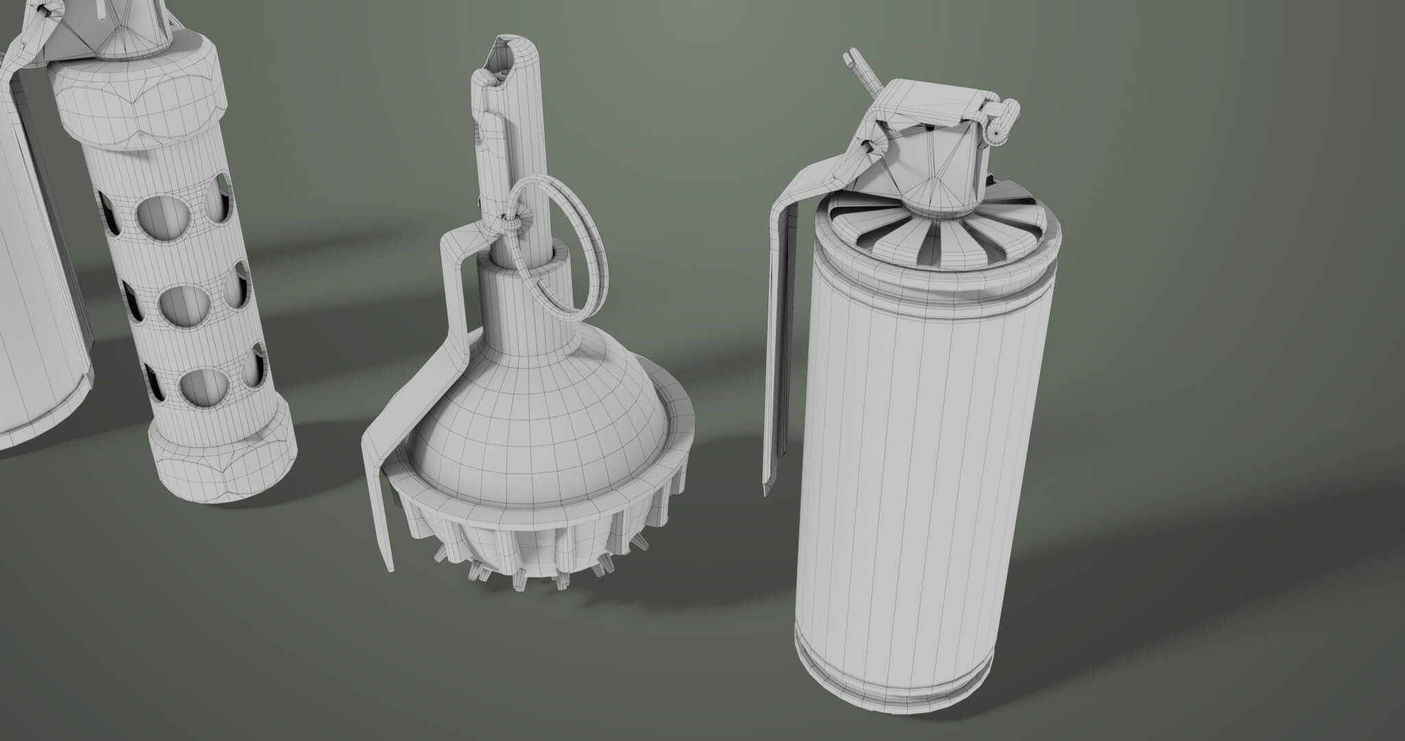 Smoke and Flash Grenades Single Mat All PBR Unity UE Texture - 3D Model ...