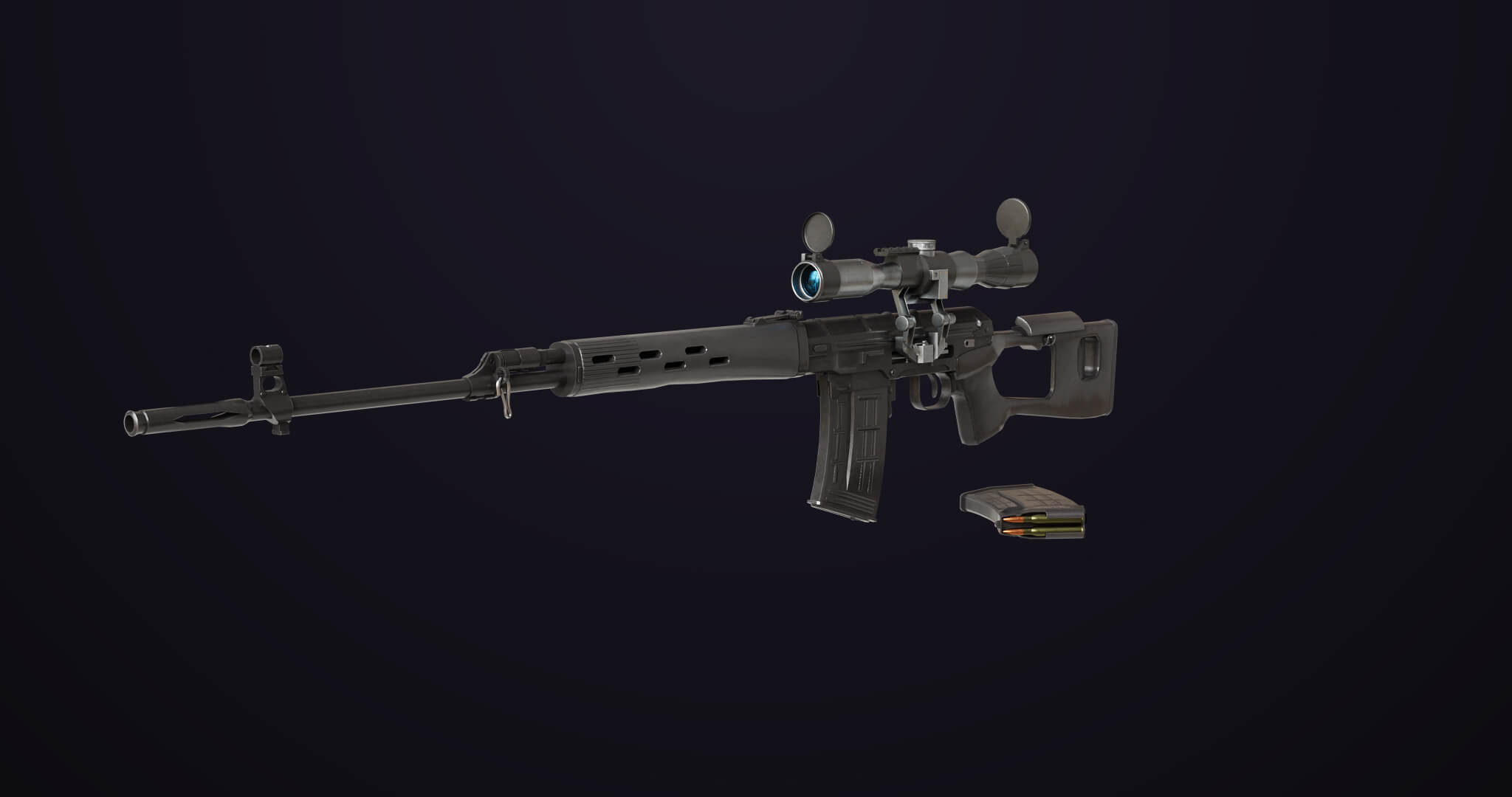 Sniper Rifle 01 Black Rig All PBR Unity UE Textures - 3D Model by Eight ...