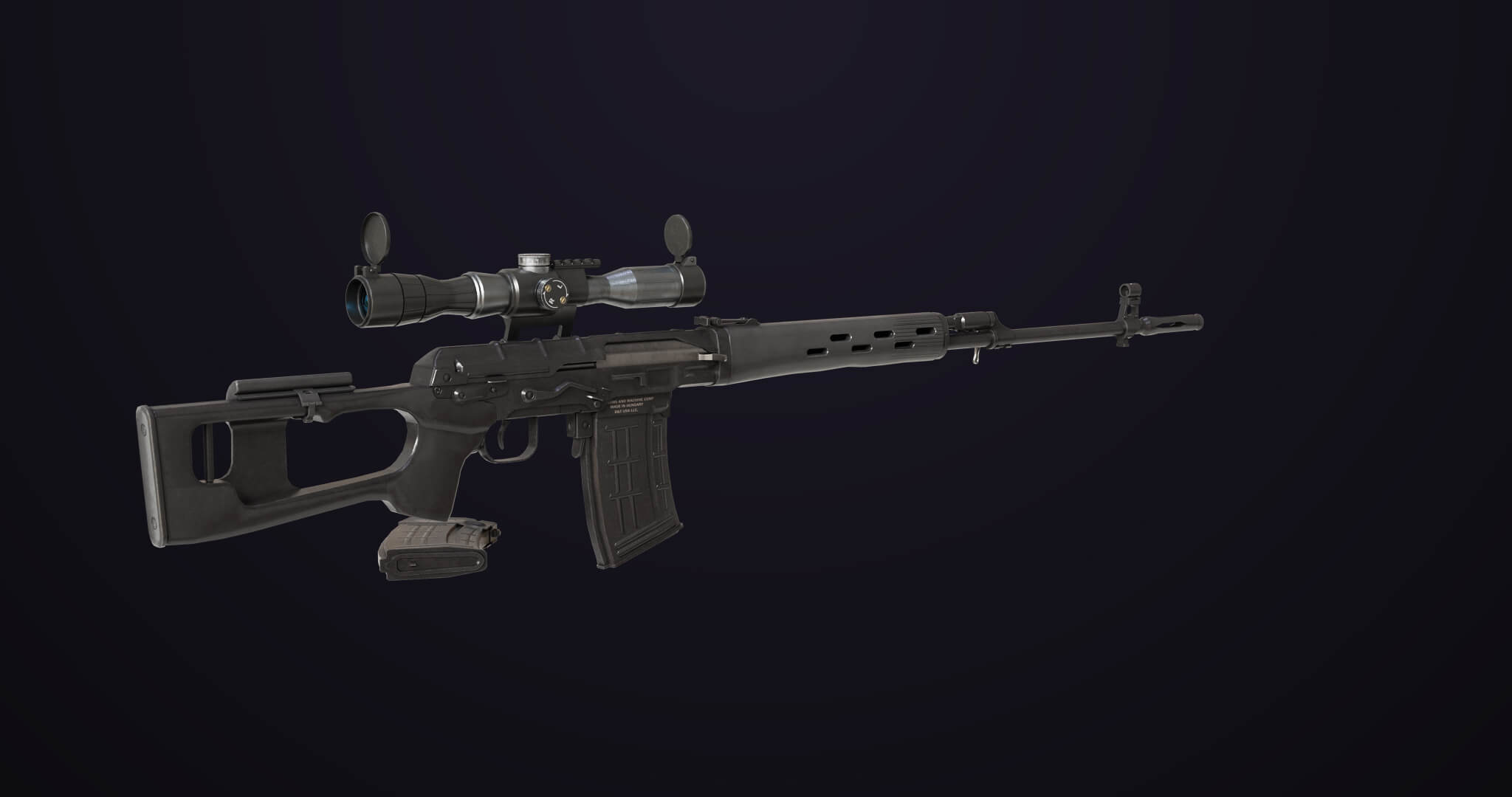 Sniper Rifle 01 Black Rig All PBR Unity UE Textures - 3D Model by Eight ...