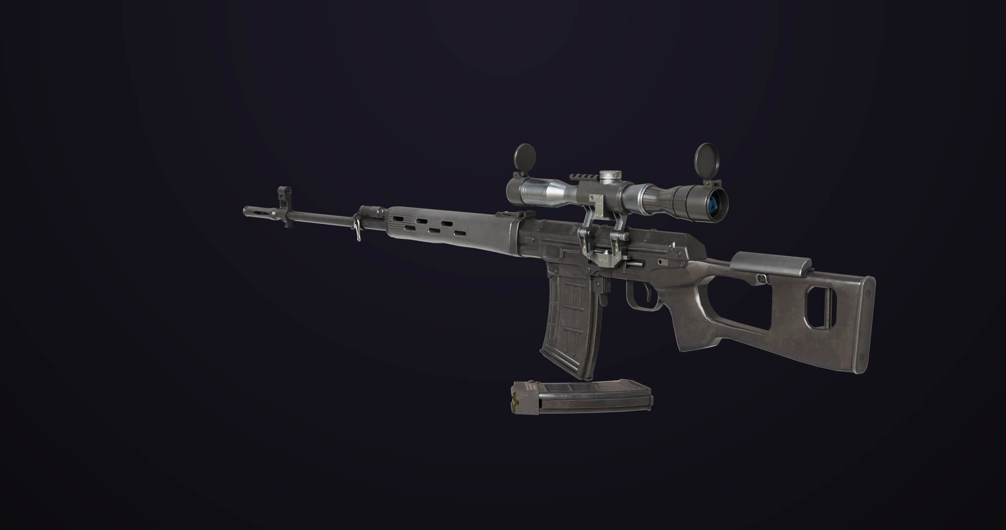 Sniper Rifle 01 Black Rig All PBR Unity UE Textures - 3D Model by Eight ...