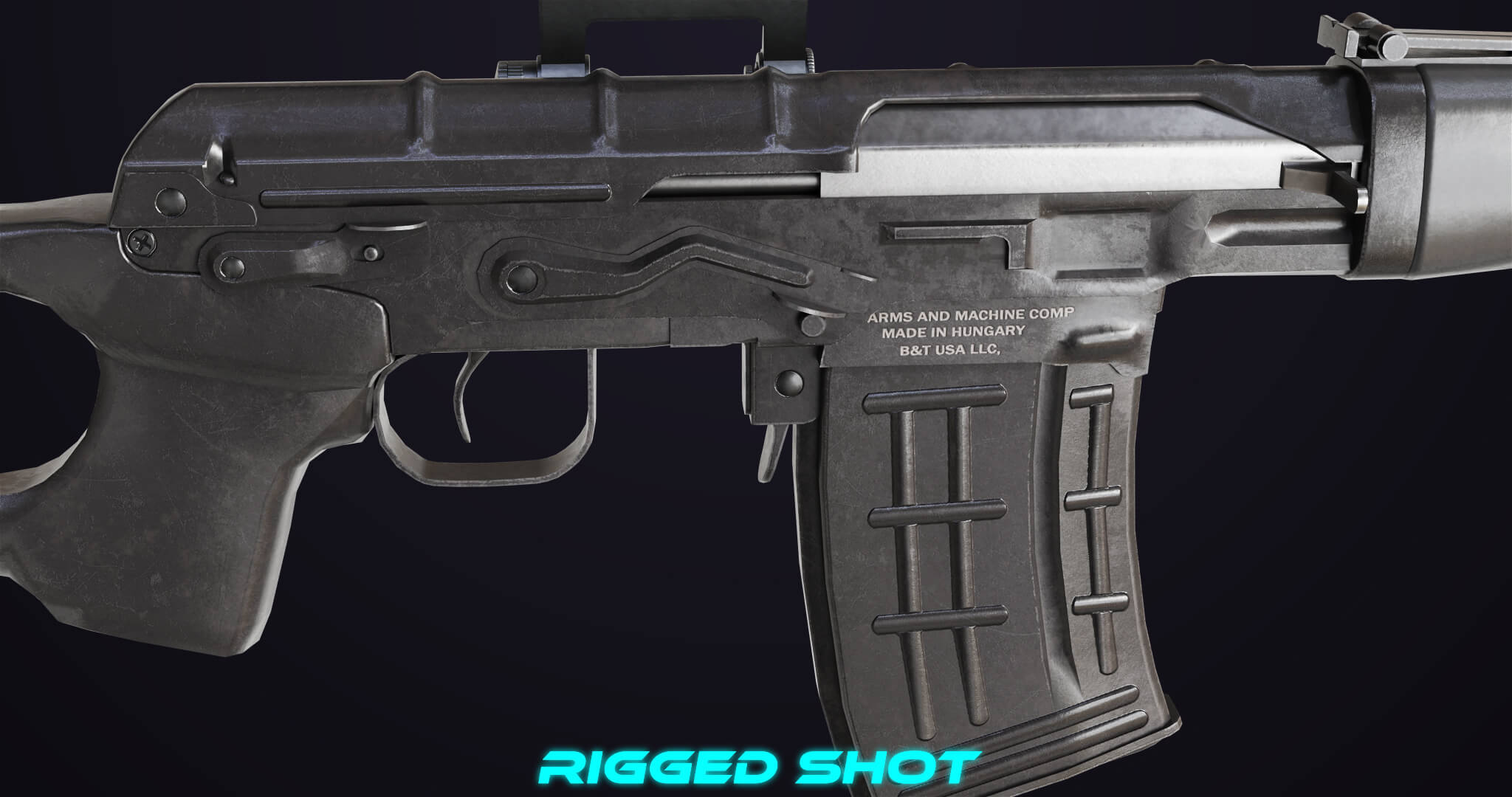 Sniper Rifle 01 Black Rig All PBR Unity UE Textures - 3D Model by Eight ...