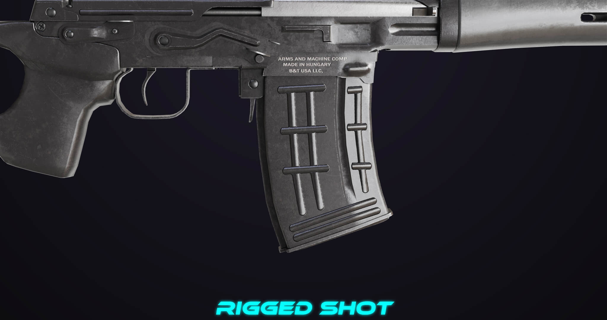 Sniper Rifle 01 Black Rig All PBR Unity UE Textures - 3D Model by Eight ...