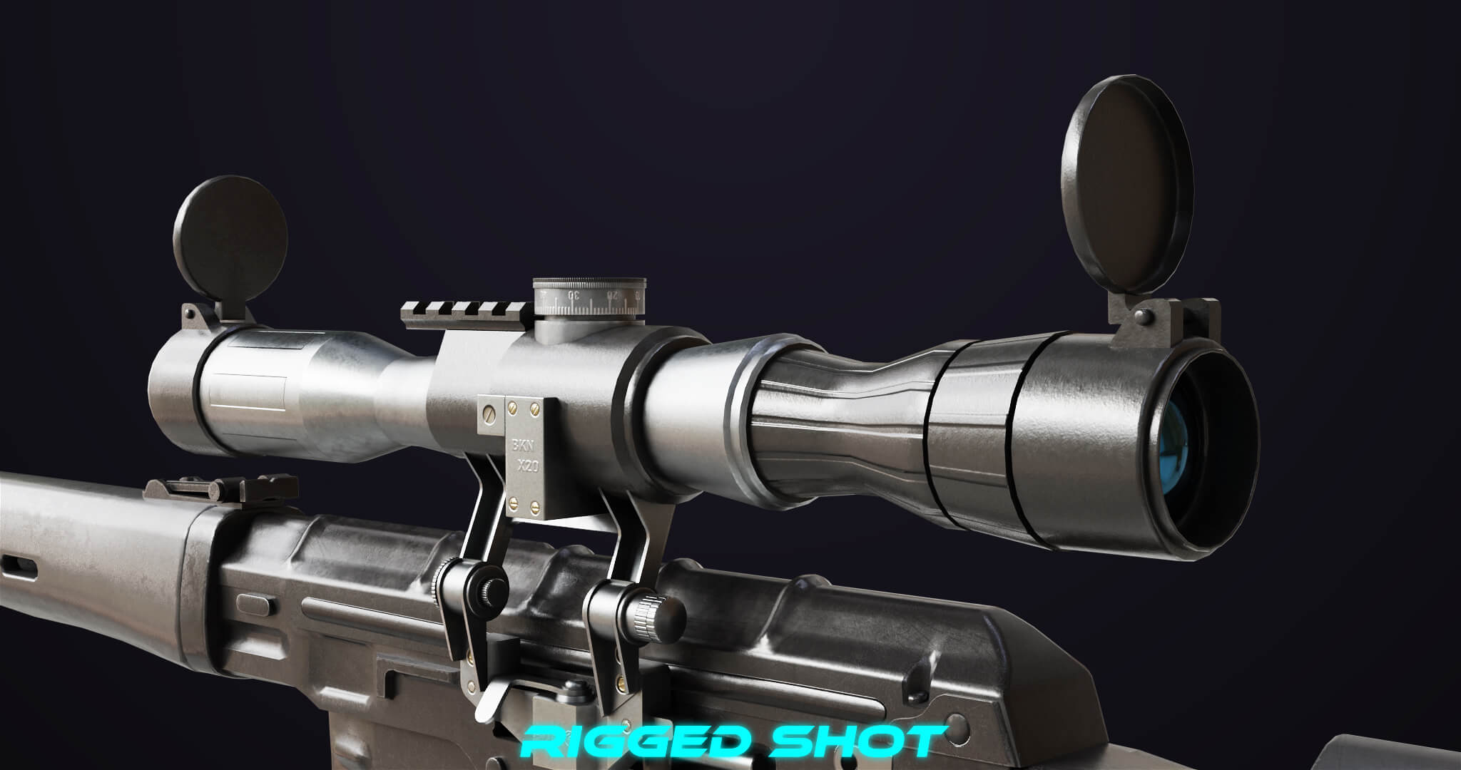 Sniper Rifle 01 Black Rig All PBR Unity UE Textures - 3D Model by Eight ...