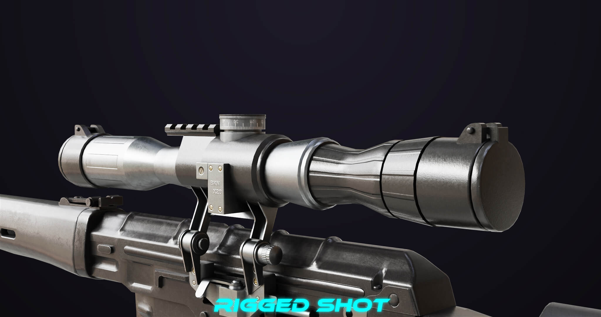 Sniper Rifle 01 Black Rig All PBR Unity UE Textures - 3D Model by Eight ...