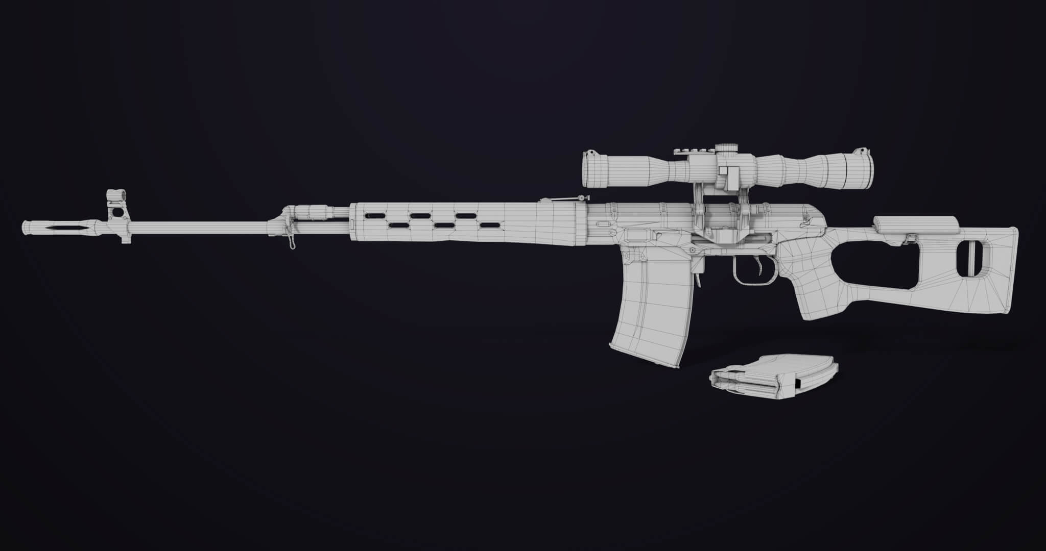 Sniper Rifle 01 Black Rig All PBR Unity UE Textures - 3D Model by Eight ...