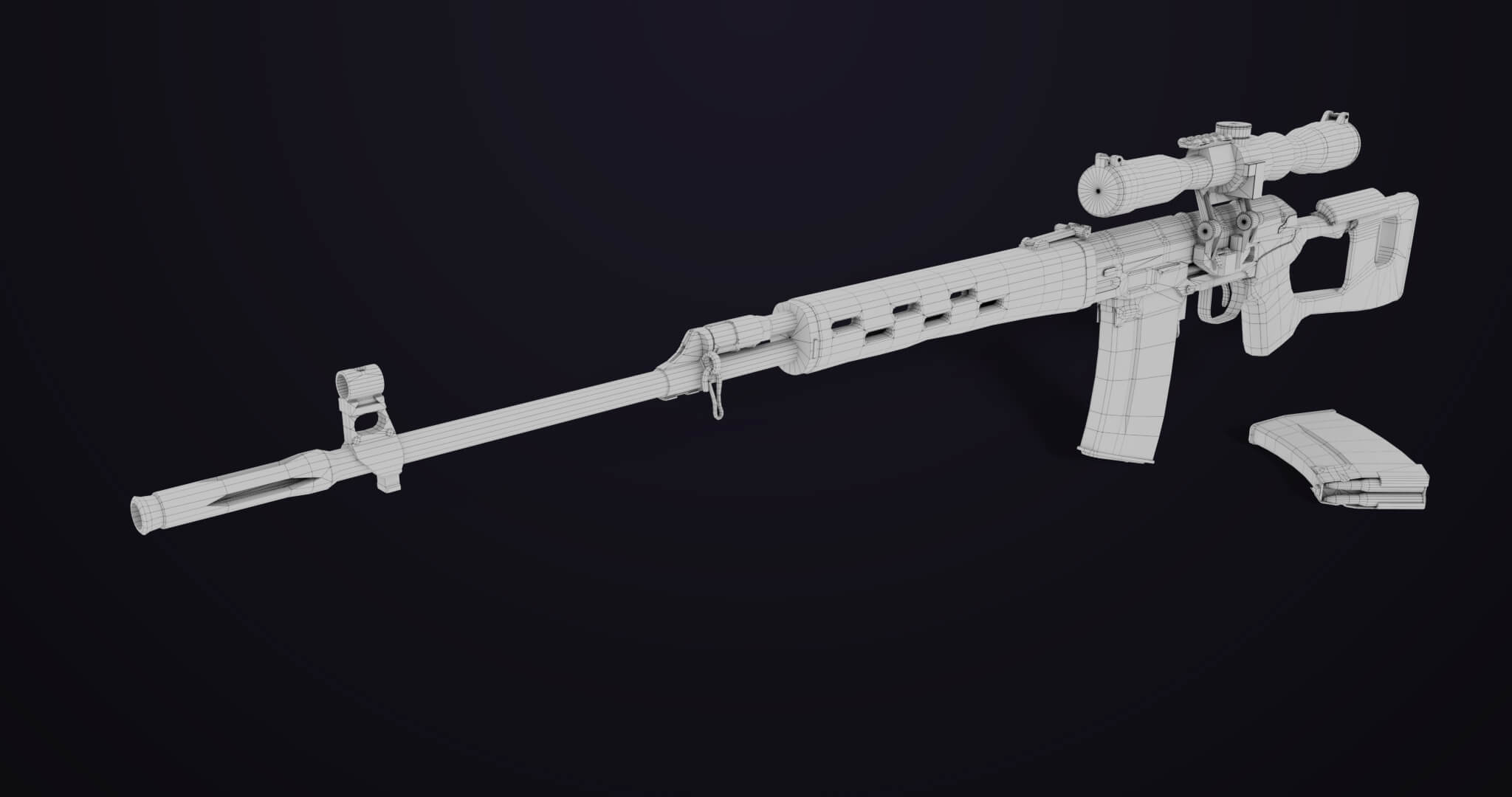 Sniper Rifle 01 Black Rig All PBR Unity UE Textures - 3D Model by Eight ...