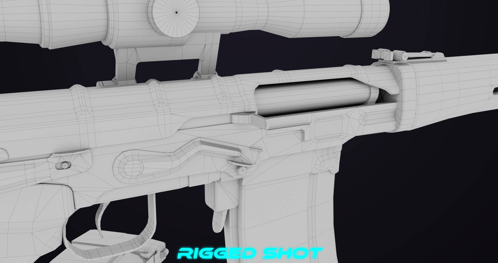 Sniper Rifle 01 Black Rig All PBR Unity UE Textures - 3D Model by Eight ...