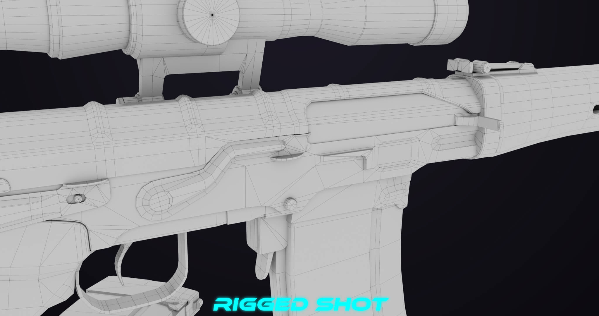 Sniper Rifle 01 Black Rig All PBR Unity UE Textures - 3D Model by Eight ...