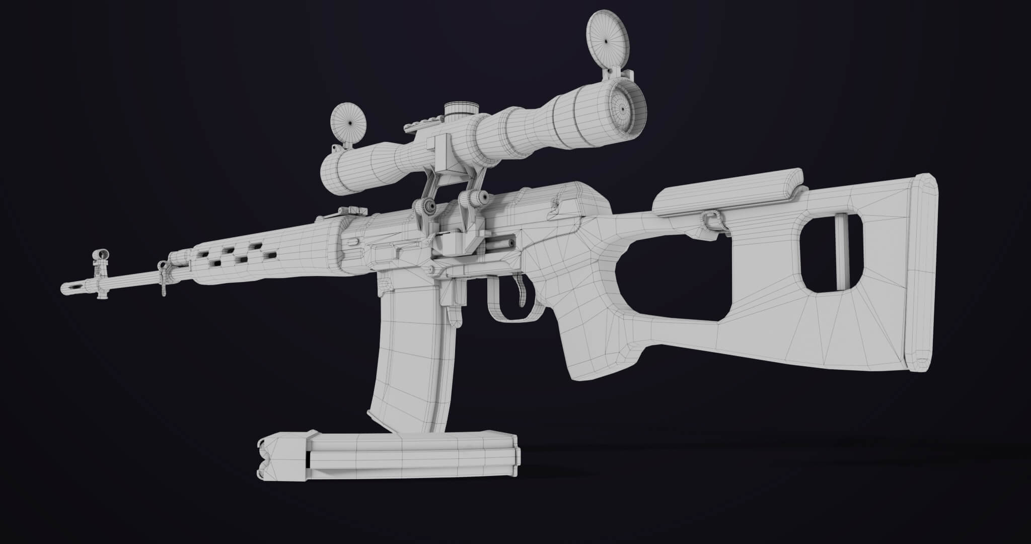 Sniper Rifle 01 Black Rig All PBR Unity UE Textures - 3D Model by Eight ...