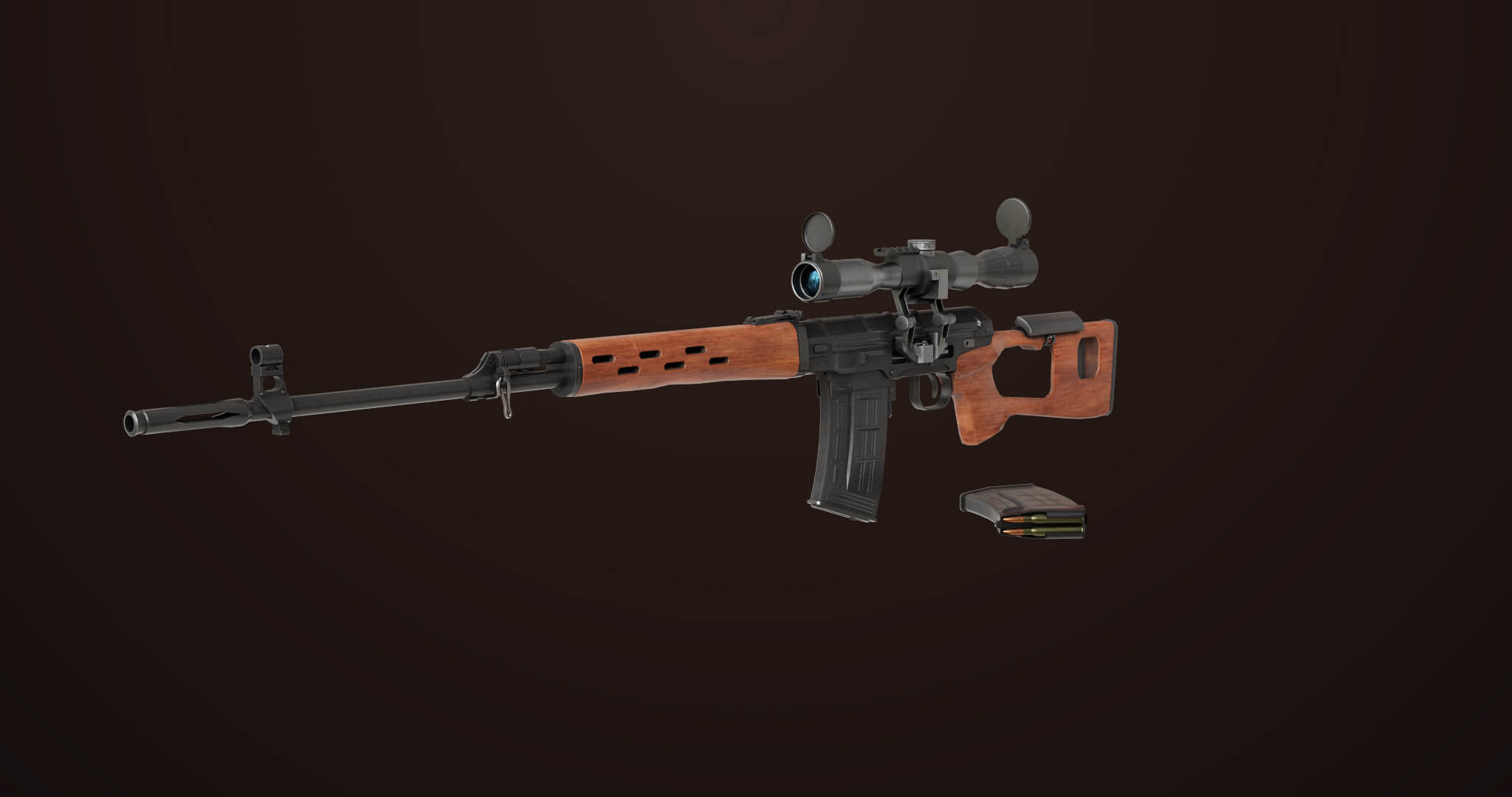 Sniper Rifle 01 Wood Rig All PBR Unity UE Textures - 3D Model by Eight ...