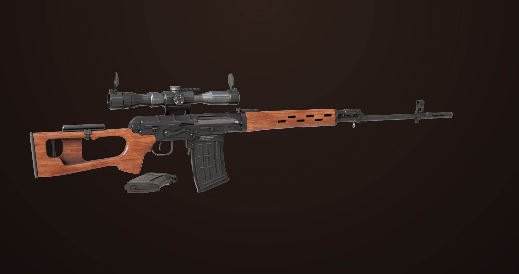 Sniper Rifle 01 Wood Rig All PBR Unity UE Textures - 3D Model by Eight ...