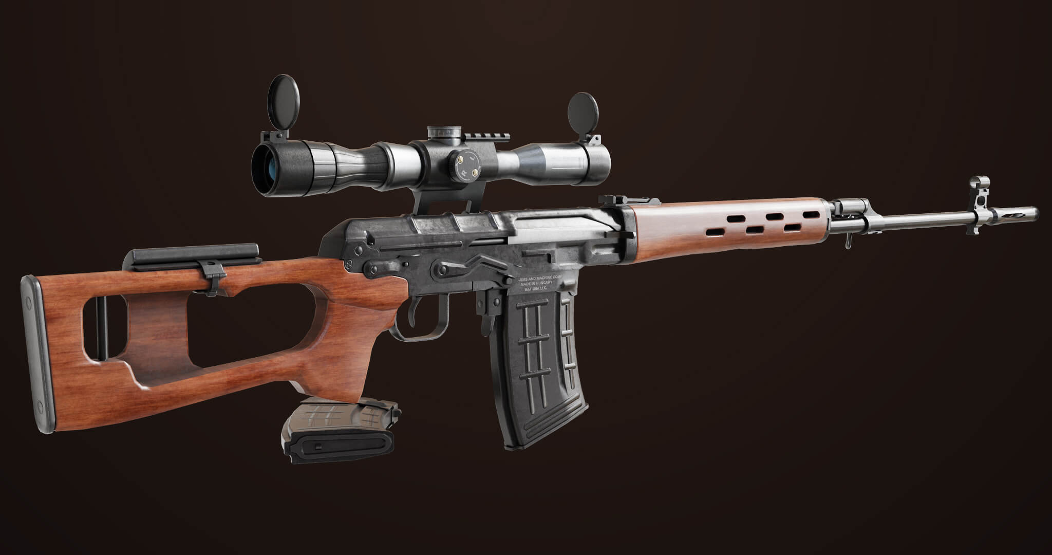 Sniper Rifle 01 Wood Rig All PBR Unity UE Textures - 3D Model by Eight ...